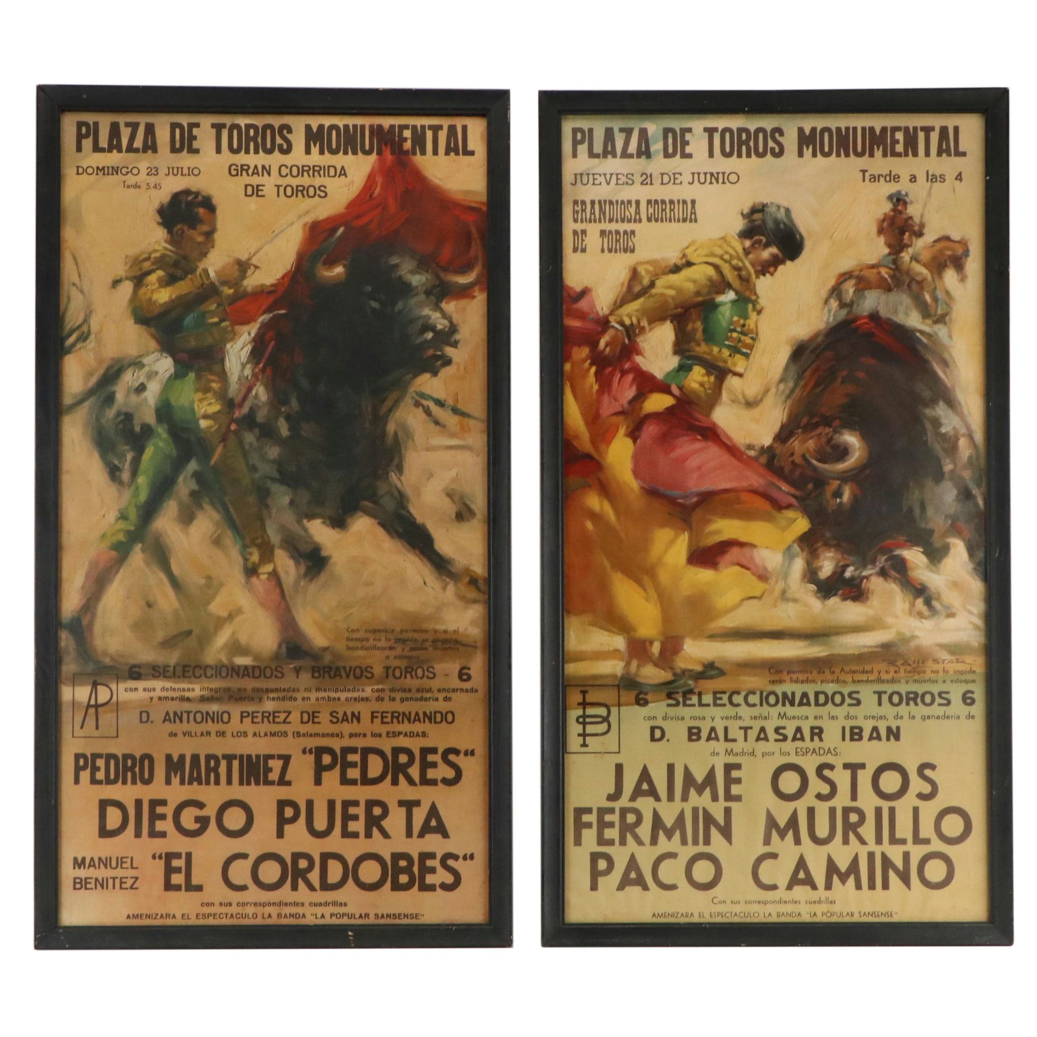 Pair of Offset Lithograph Posters From Plaza de Toros Monumental | EBTH