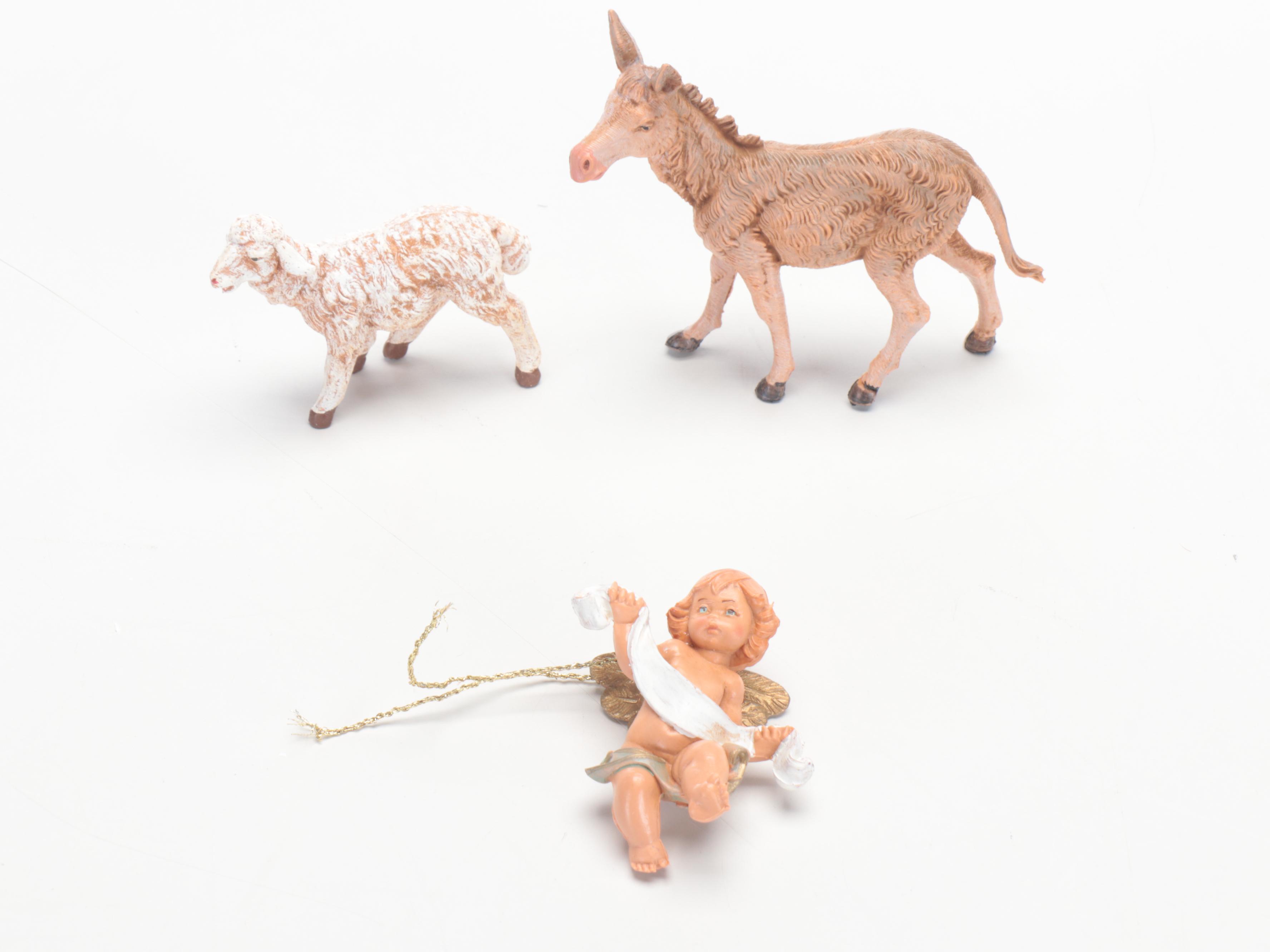 Roman Inc. Fontanini PVC Nativity with Wood Creche | EBTH