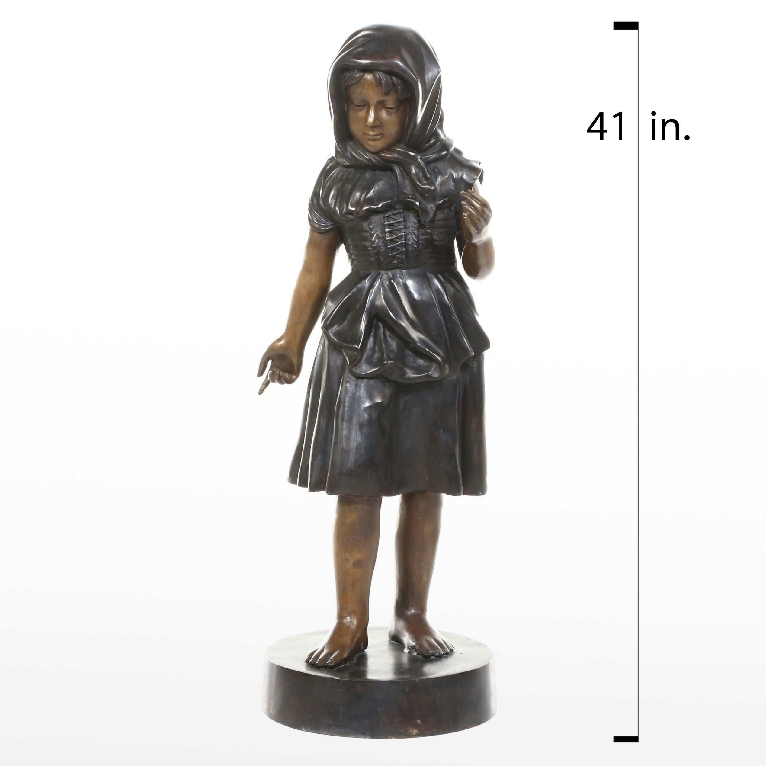 Bronze Sculpture of a Farm Girl Late 20th Century | Everything But The ...