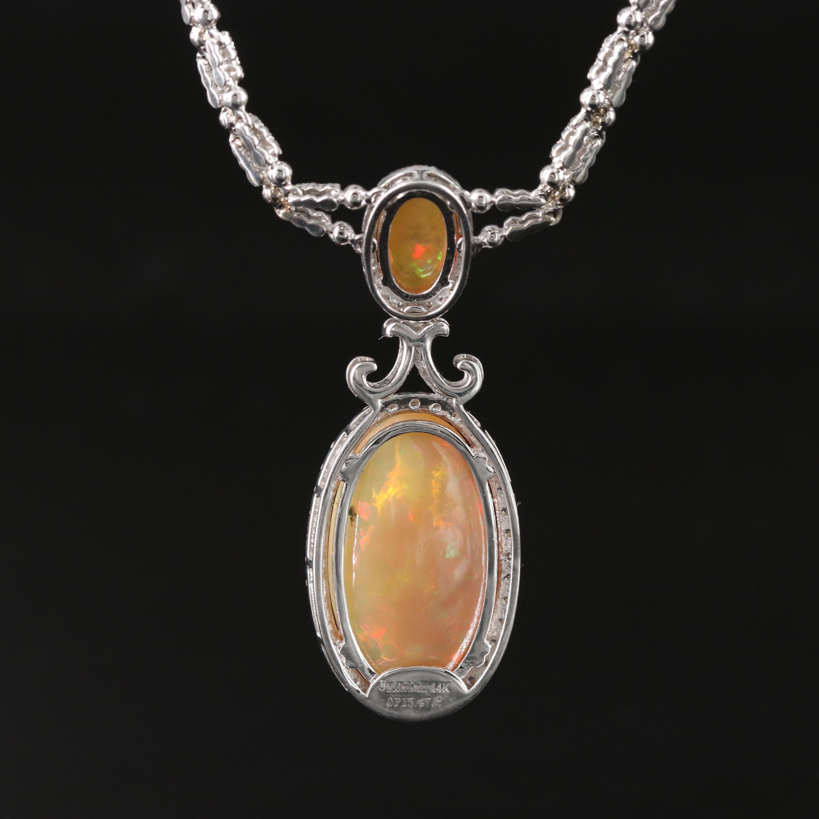 Michael Christoff 14K Opal and Diamond Necklace | EBTH