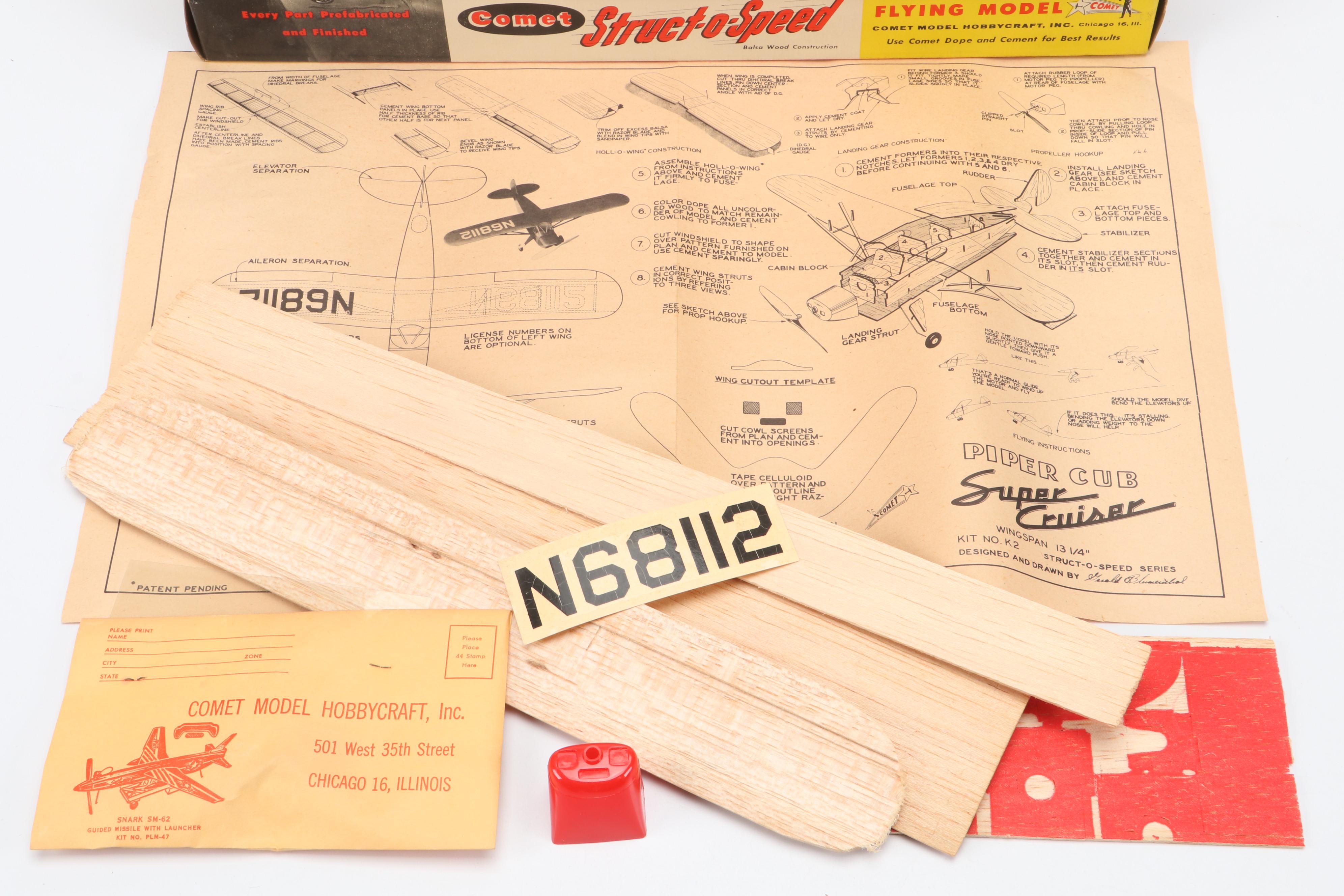 Comet "Piper Cub," "Taylor craft," "Mustange F-51" and More Airplane Model Kits | EBTH