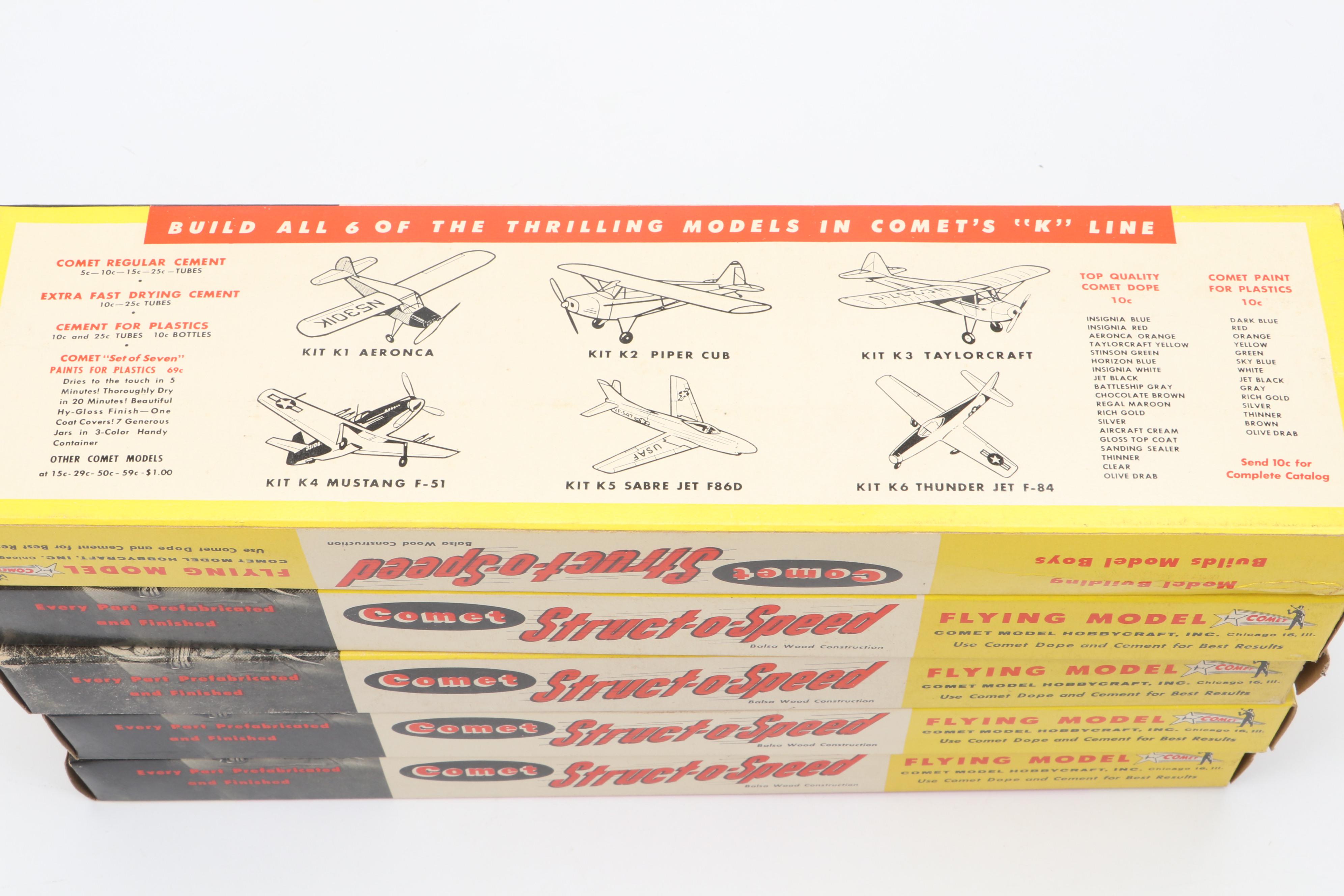 Comet "Piper Cub," "Taylor craft," "Mustange F-51" and More Airplane Model Kits | EBTH