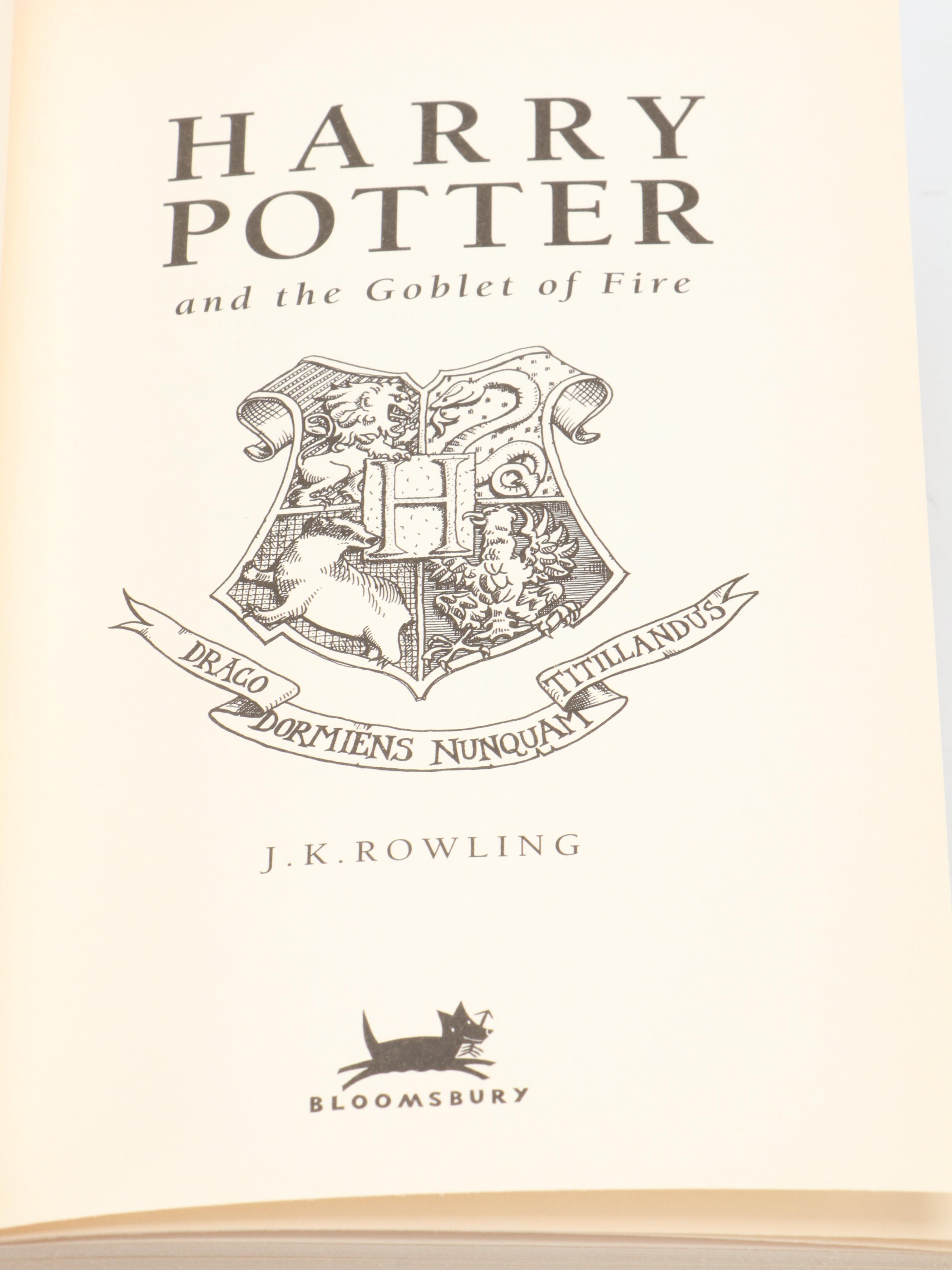 First UK Edition "Harry Potter and the Goblet of Fire" by J. K. Rowling ...