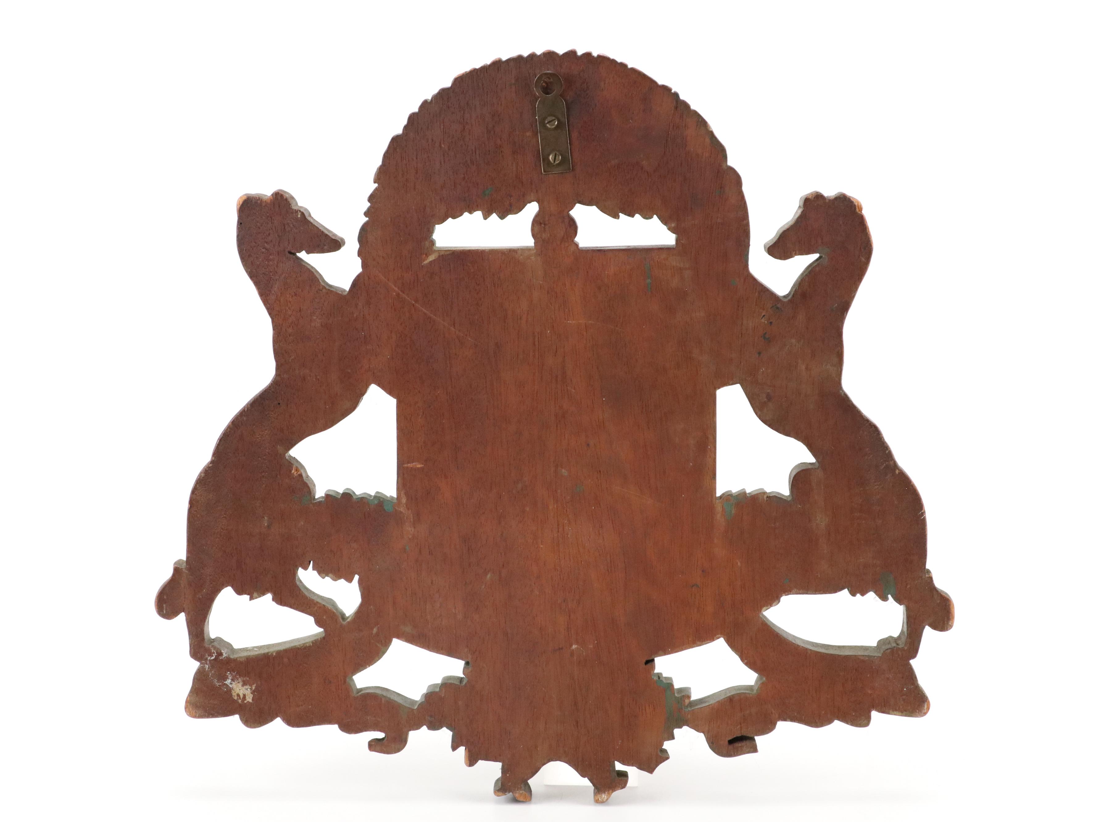 Hand-Carved and Painted United Kingdom "God and My Right" Royal ...