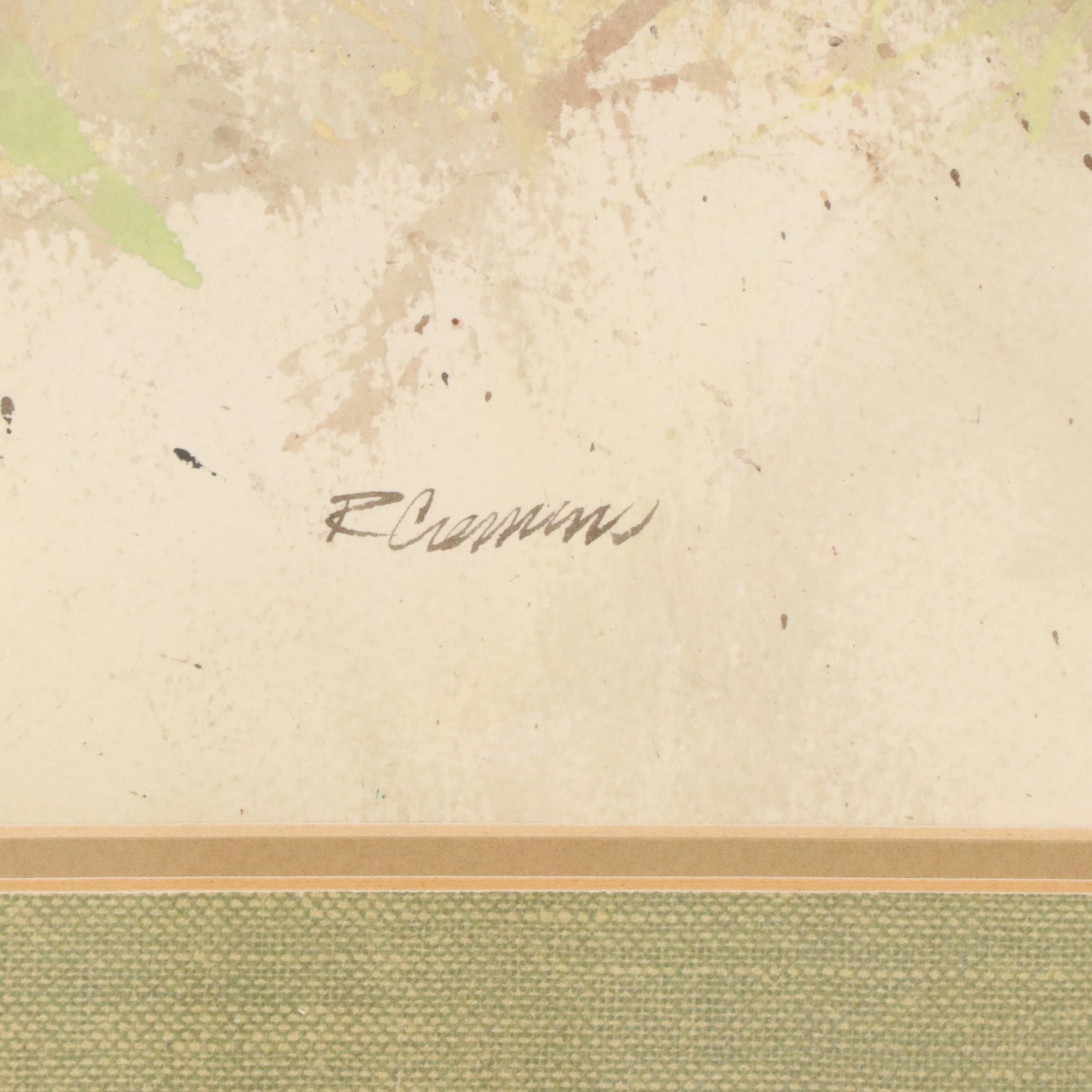 Watercolor Painting of Reclining Lion | EBTH