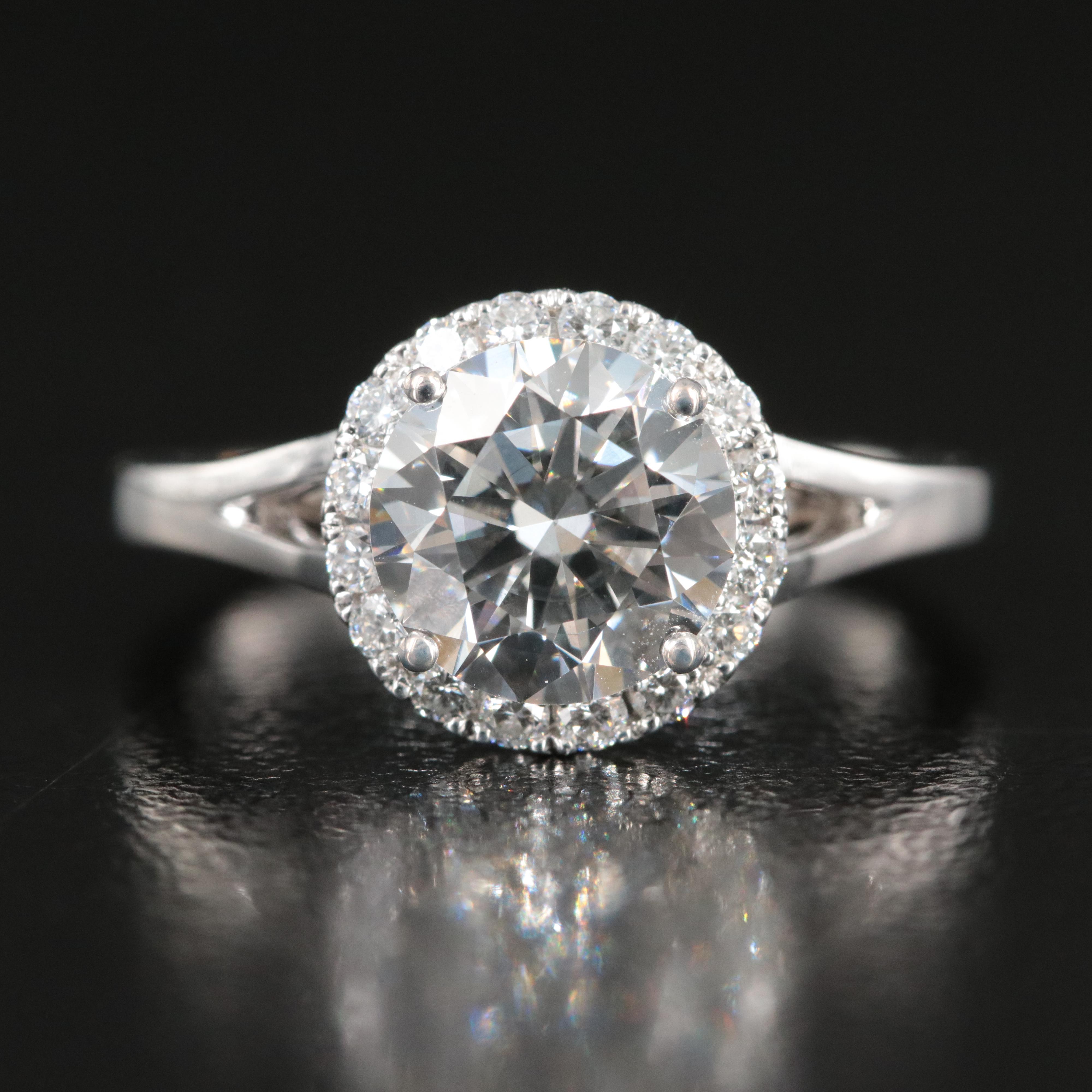 18K 2.06 CTW Diamond Ring with Lab Grown Diamond Center and Online IGI ...