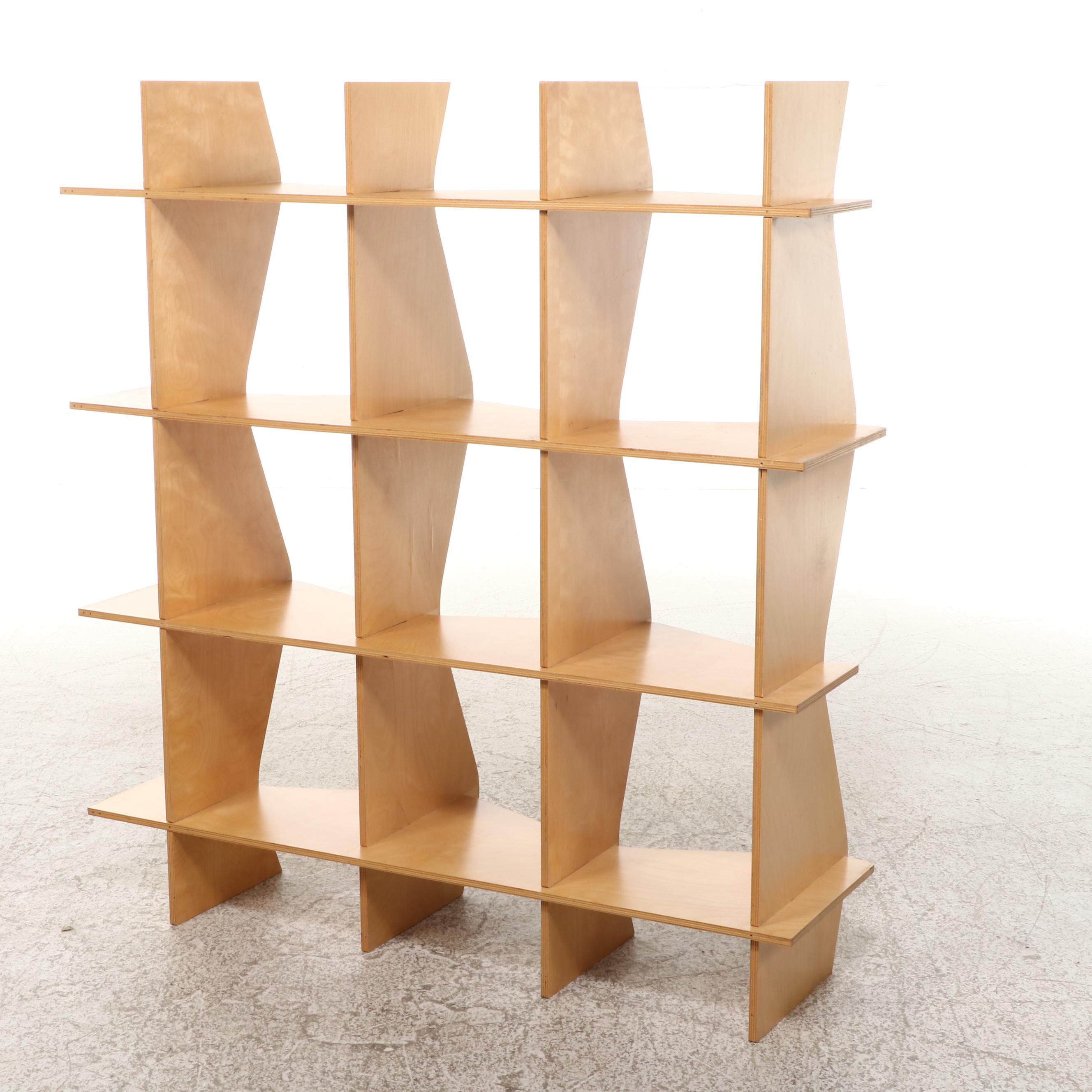 Modernist Style Birch Plywood Shelving Unit | EBTH