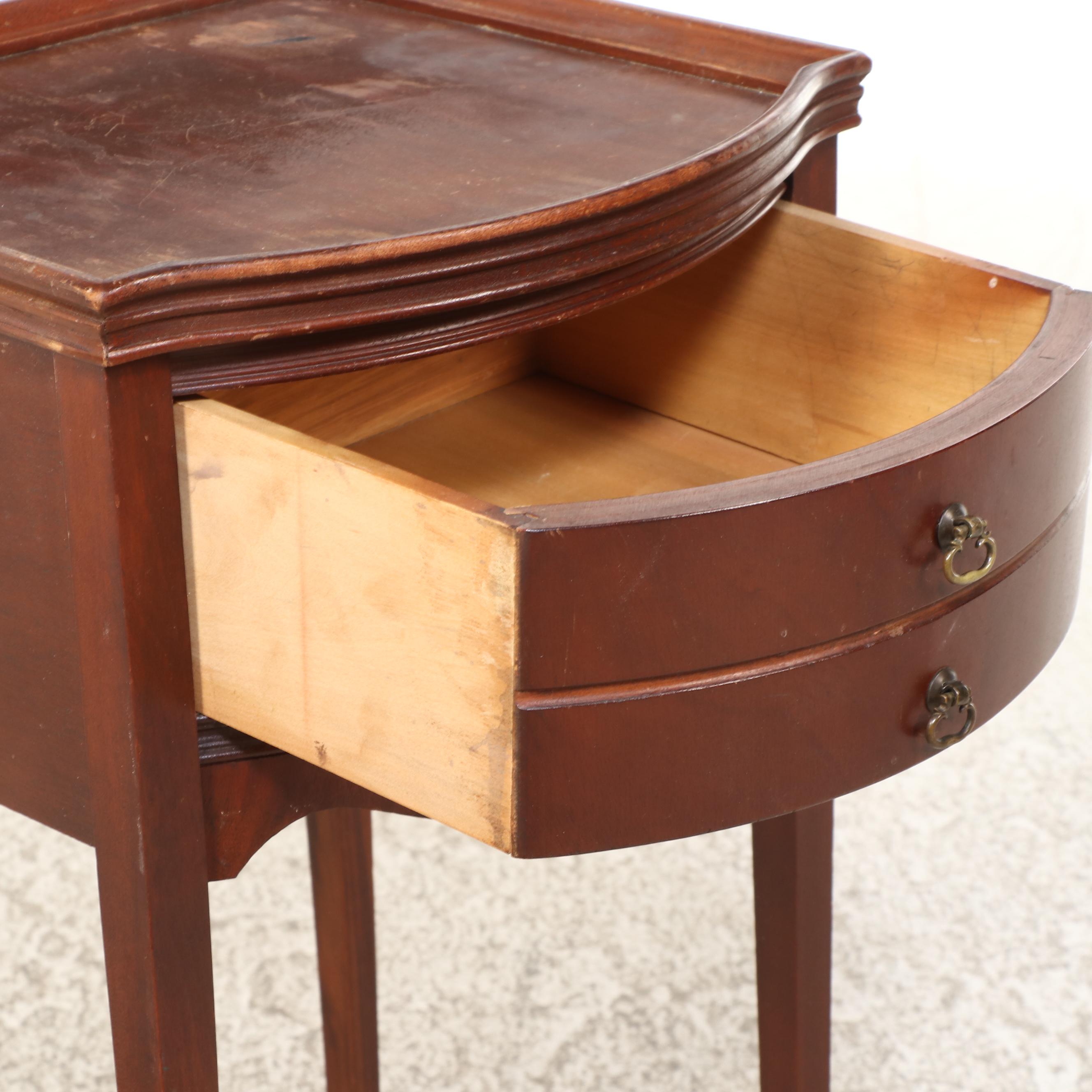 Hepplewhite Style with Other Side Tables and Pedestal, Early to Mid ...