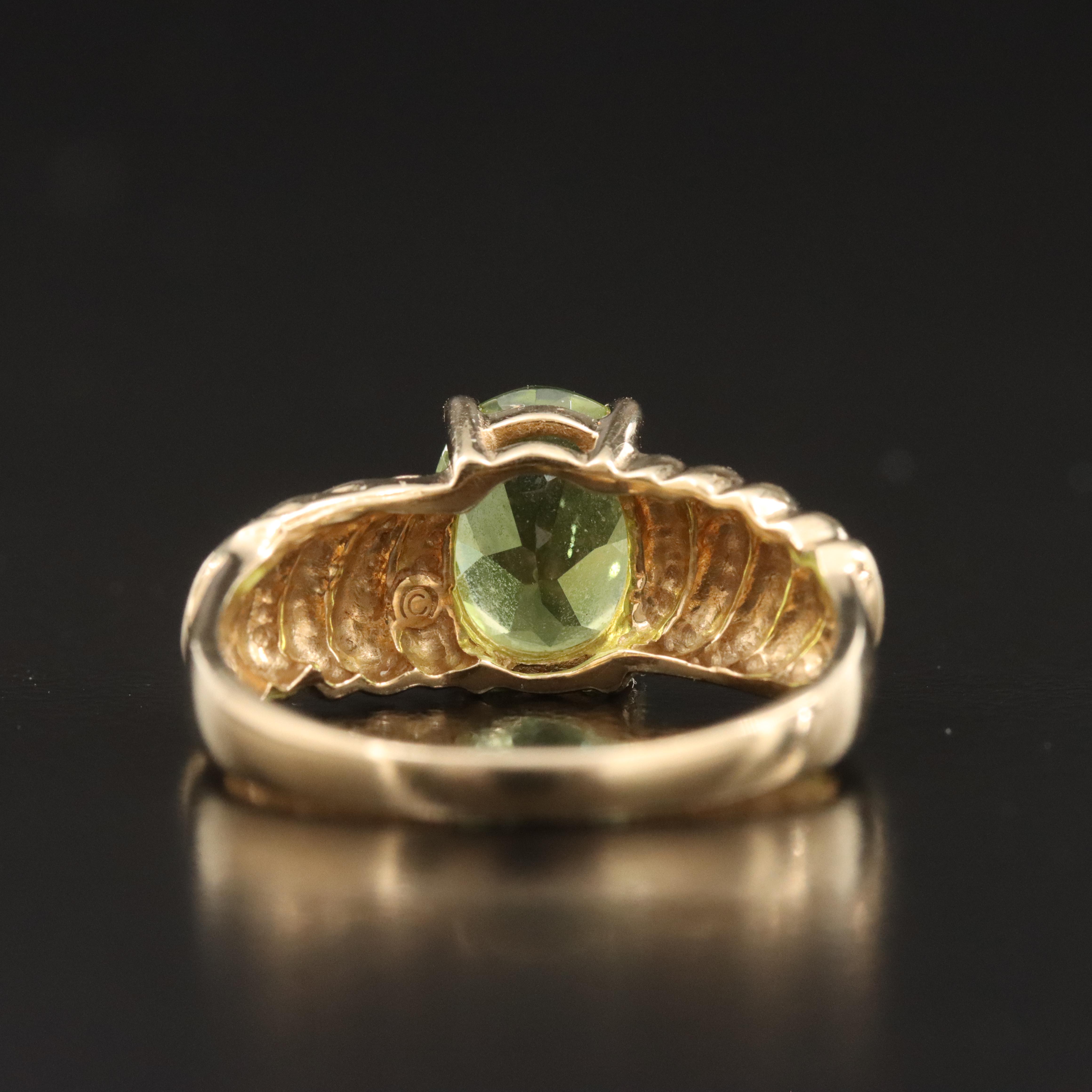 14K Peridot Fluted Ring | EBTH