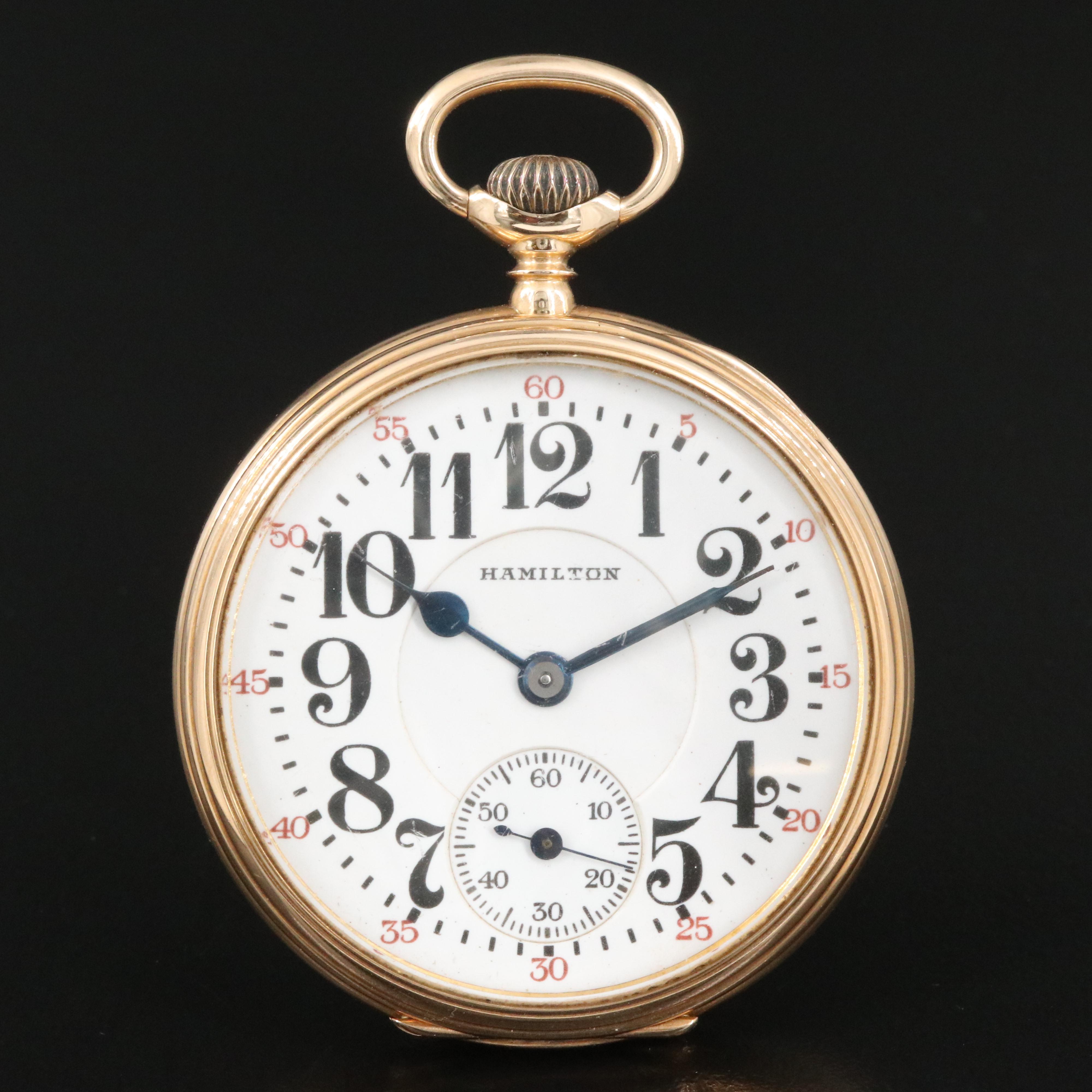 1925 14K Hamilton 992 Railroad Grade Double Sunk Dial Pocket Watch | EBTH