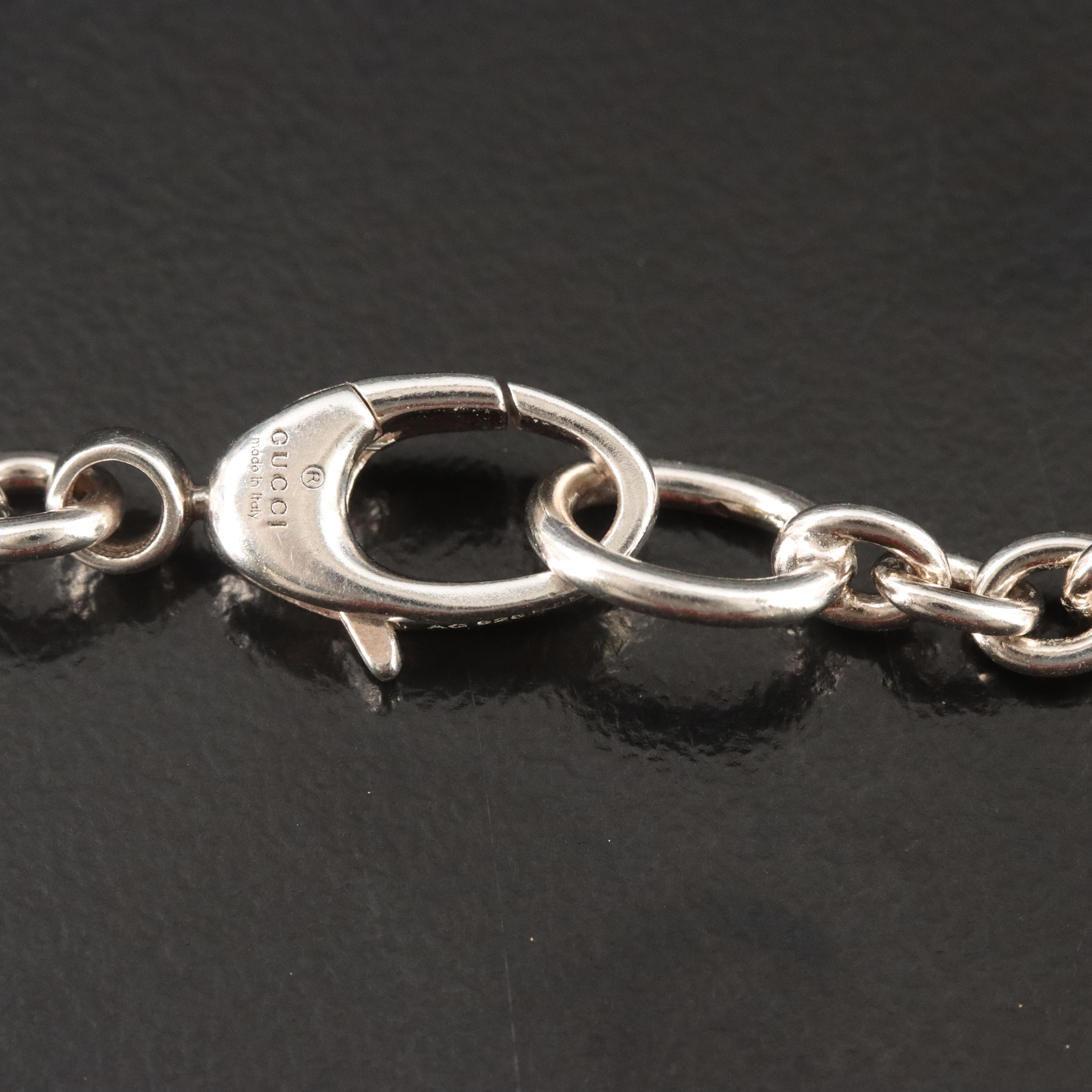 Gucci Britt Sterling Interlocking G Logo Necklace | EBTH