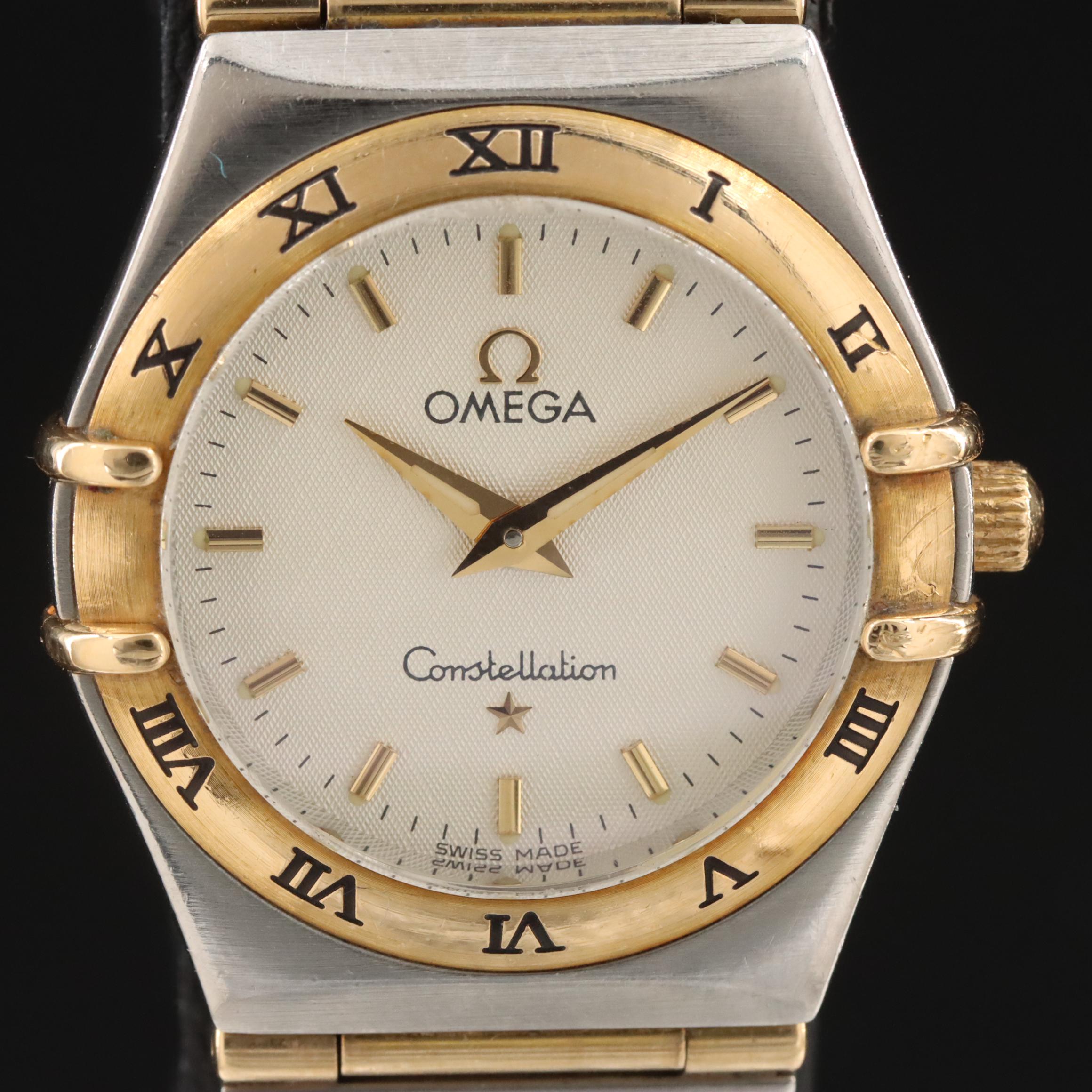 1998 Omega 18K and Stainless Steel Constellation Quartz Watch ...