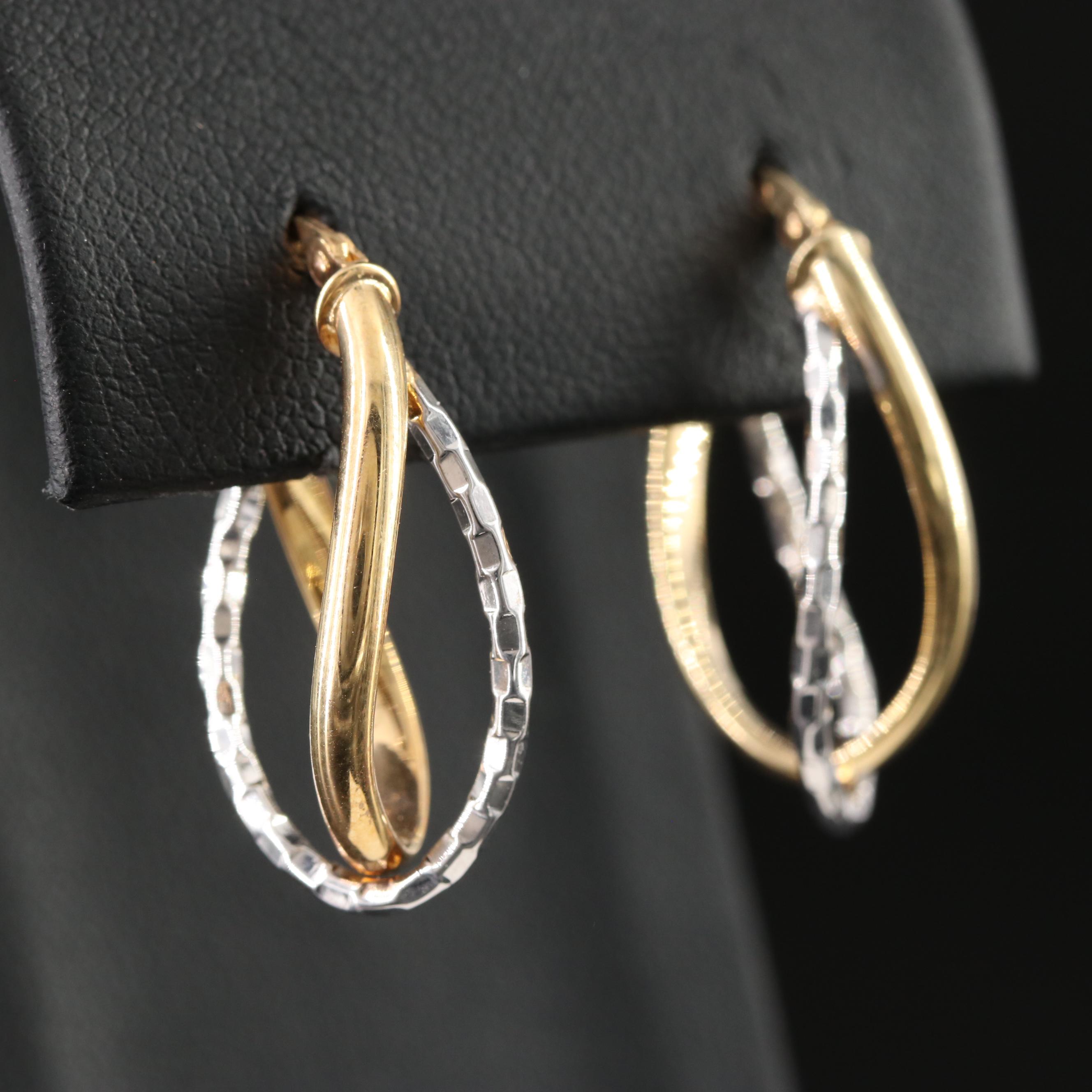 Italian 14K Crossover Hoops | EBTH
