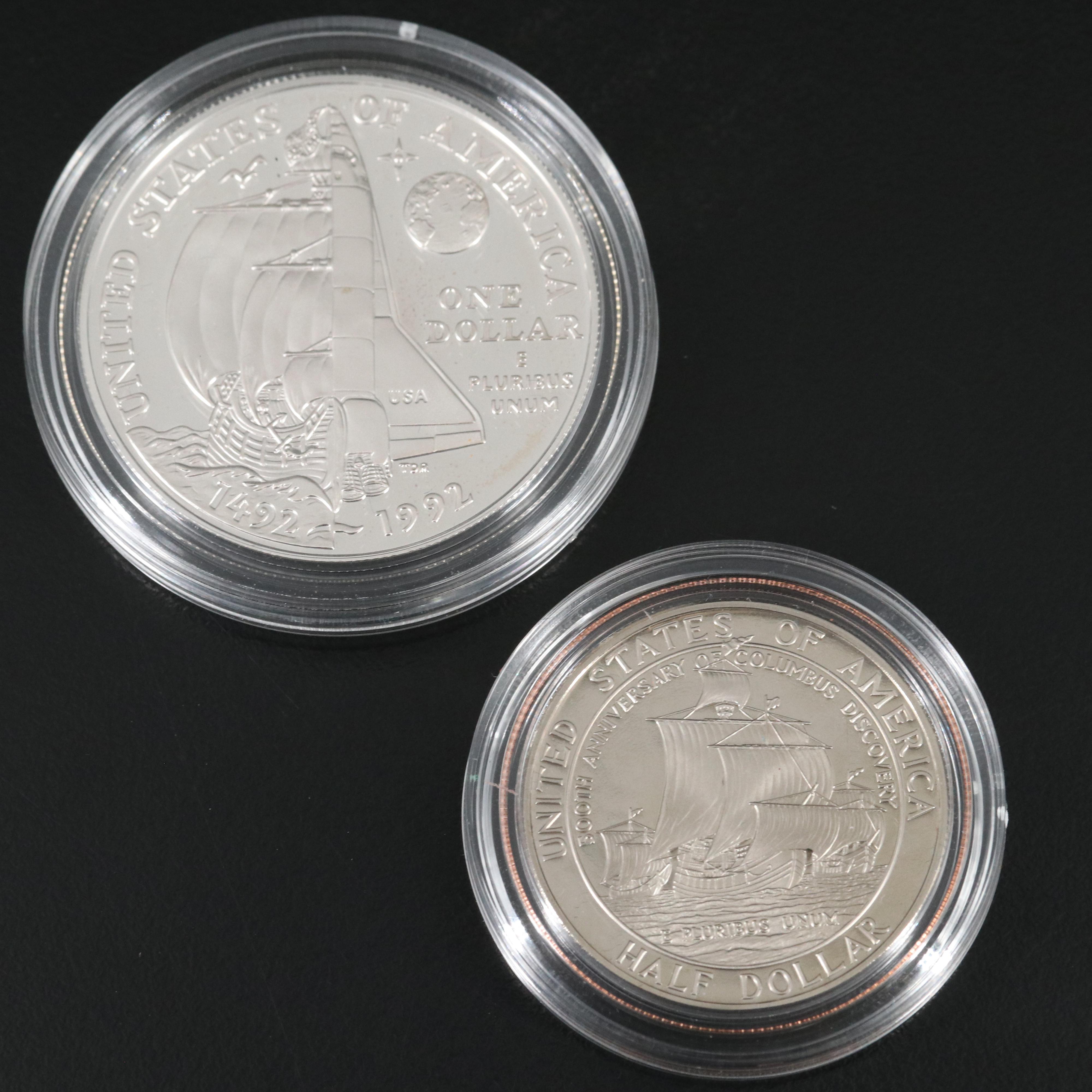 Three U.S. Modern Commemorative Coins and 2005 U.S. Mint Silver Proof ...