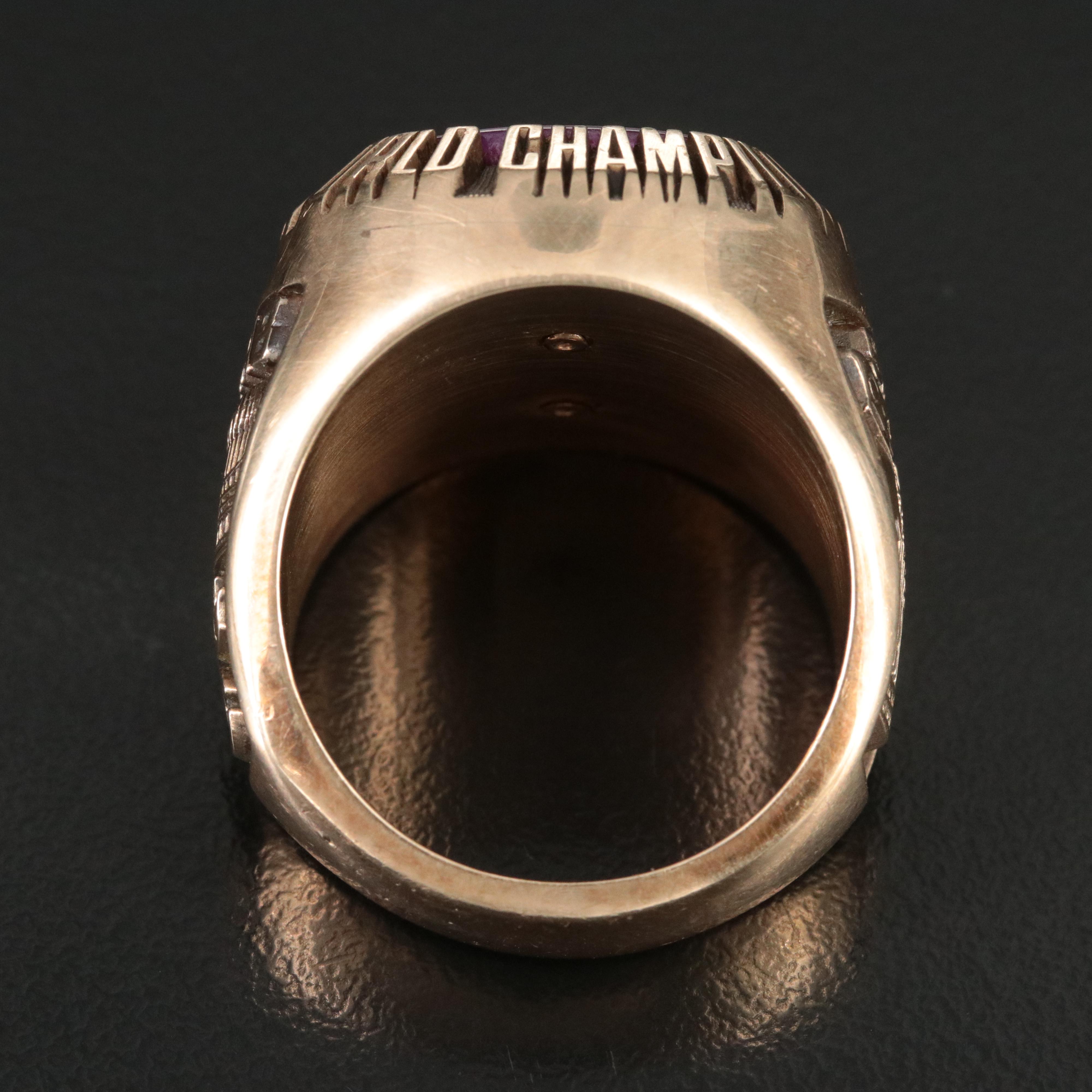 1990 Reds World Championship 10K Diamond and Ruby Ring with Game ...