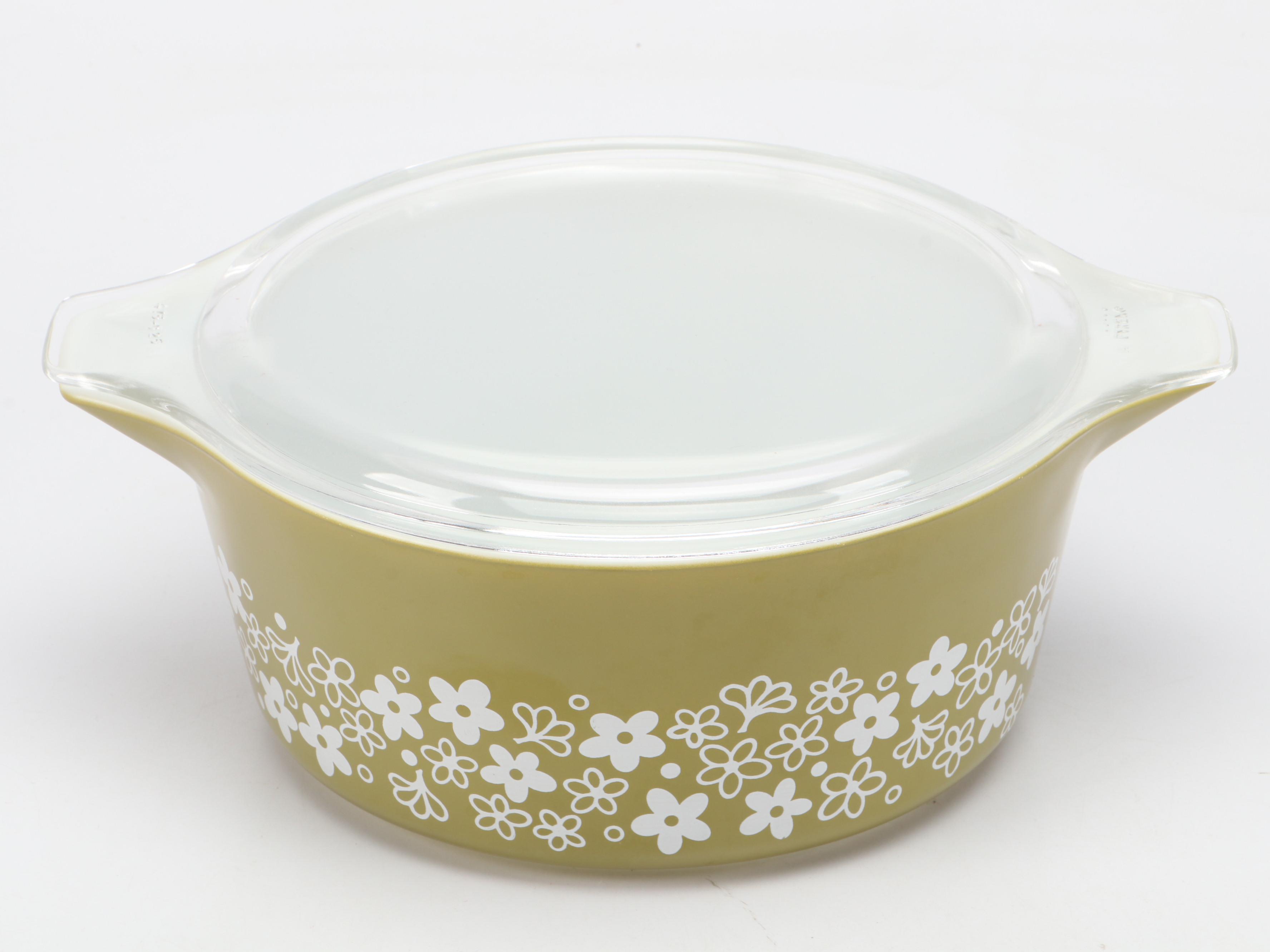 Pyrex "Crazy Daisy" Glass Mixing Bowl and Covered Baking Dishes, 1979 ...