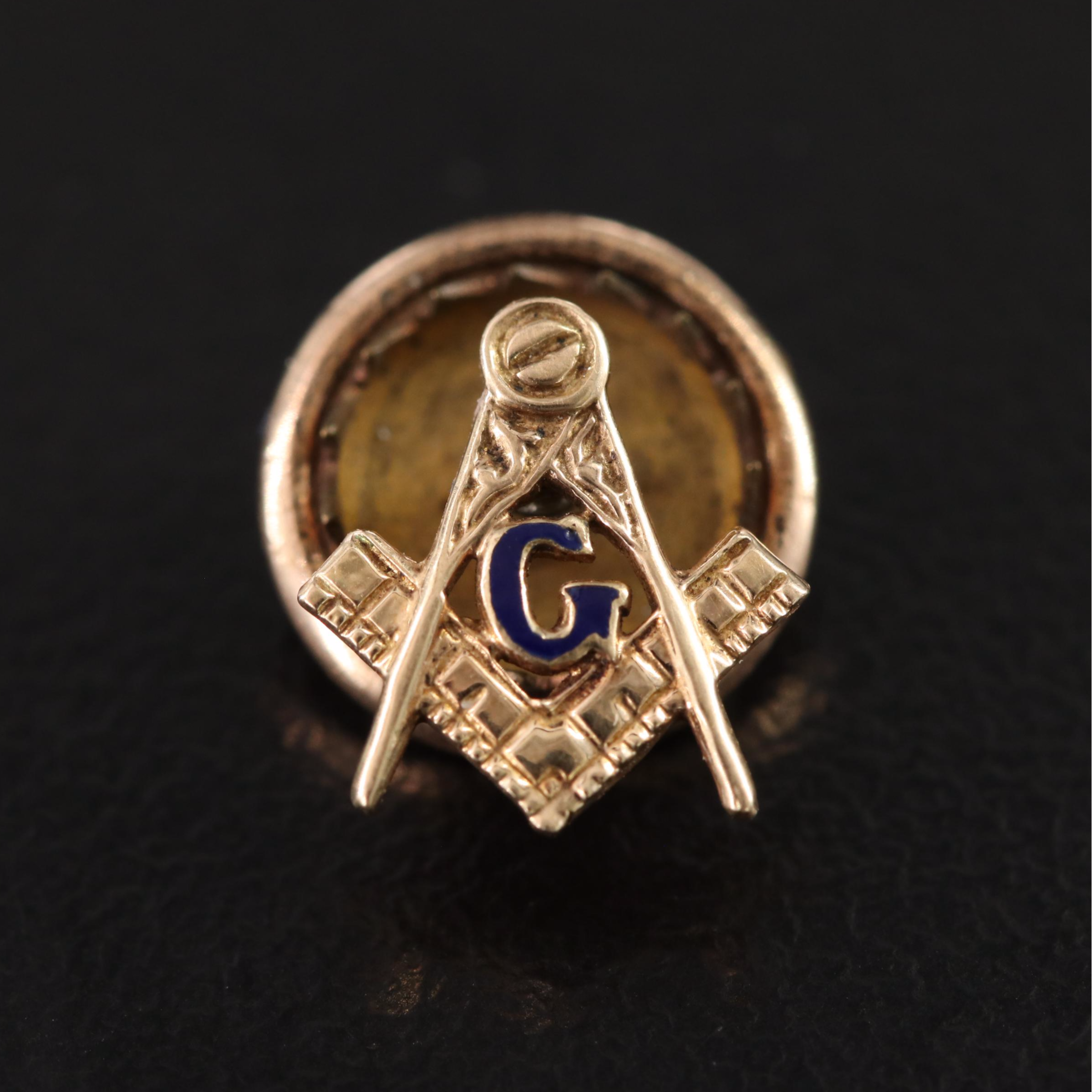 14K Enamel Masonic Pin | EBTH