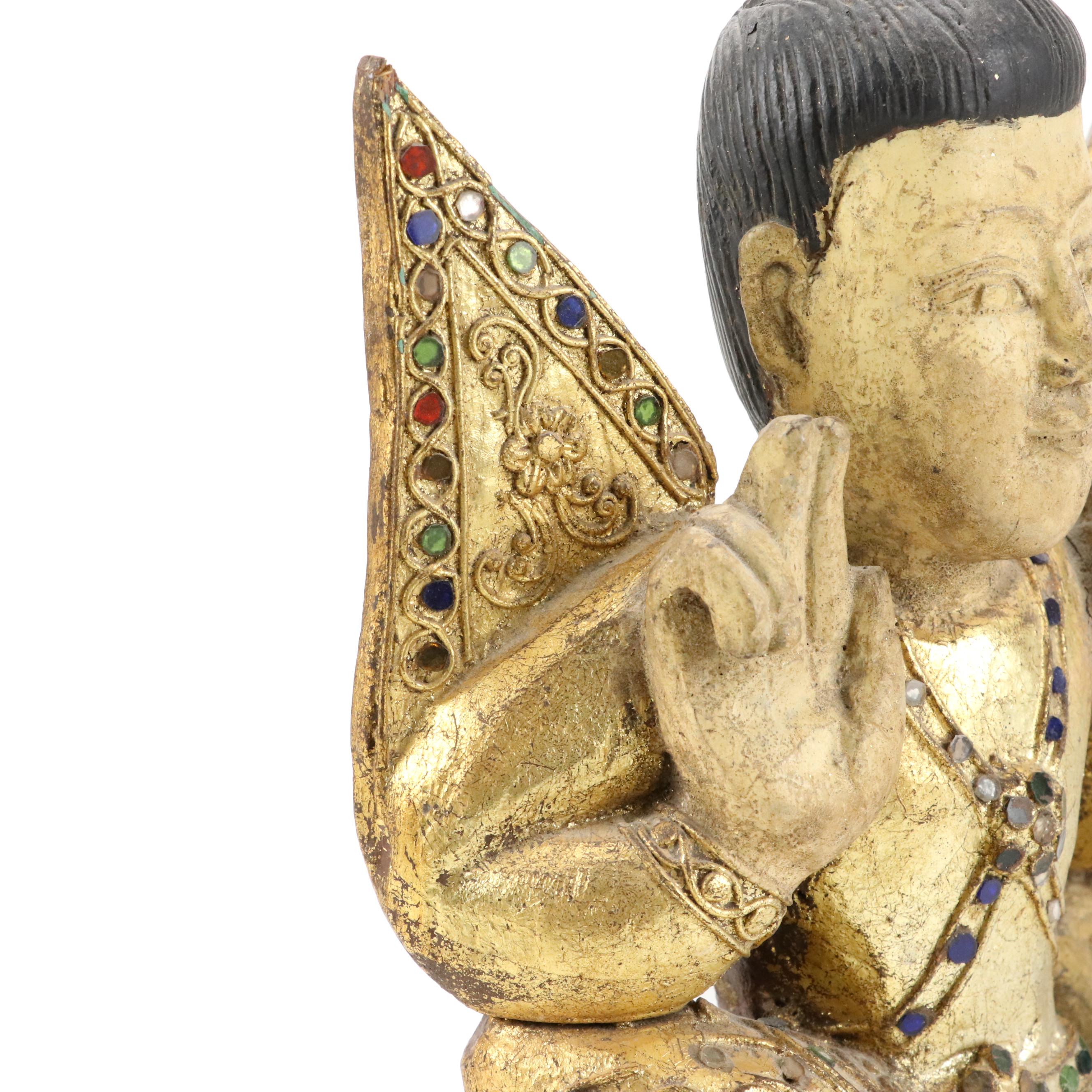 Burmese Embellished Polychrome Wall Hanging Buddha | EBTH