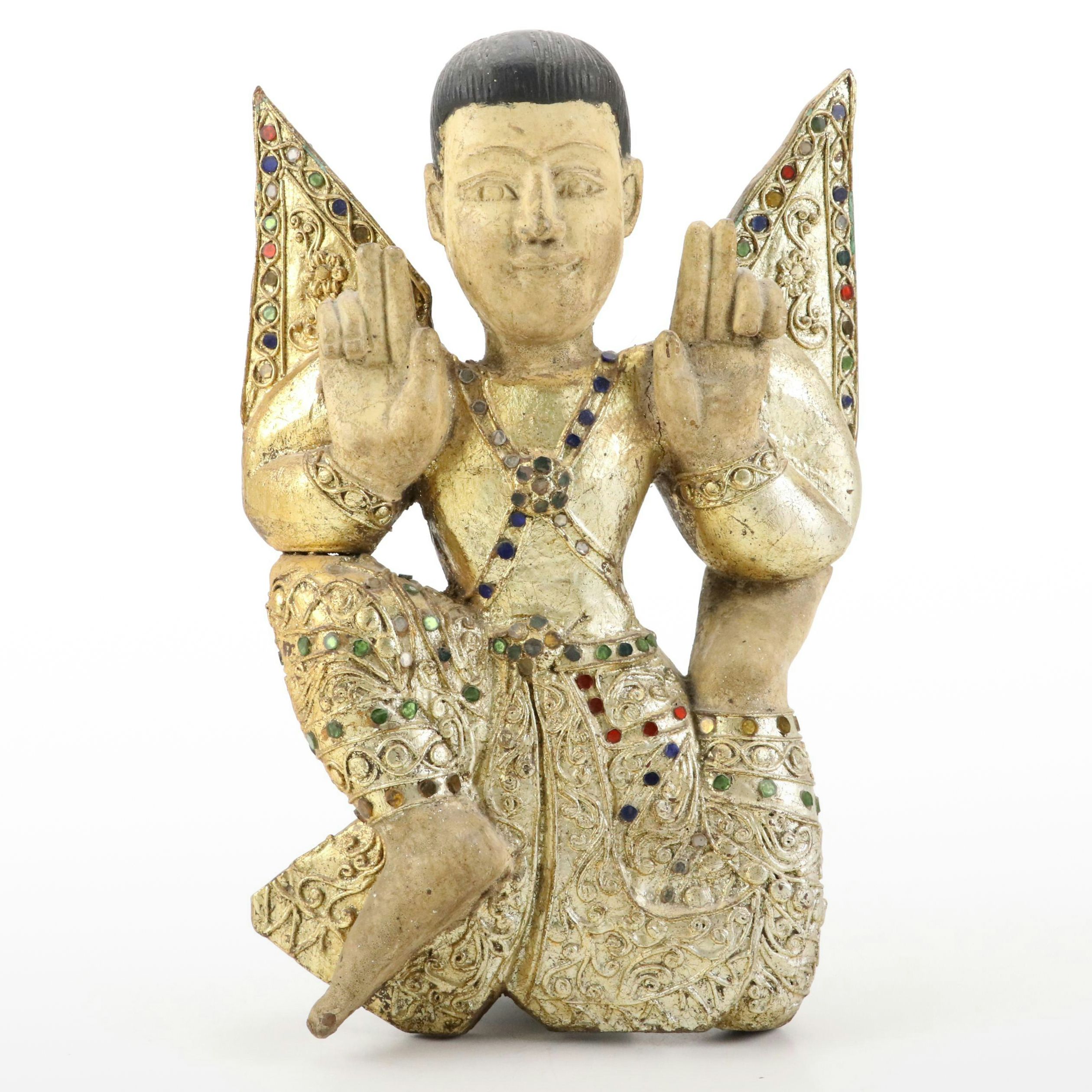 Burmese Embellished Polychrome Wall Hanging Buddha | EBTH