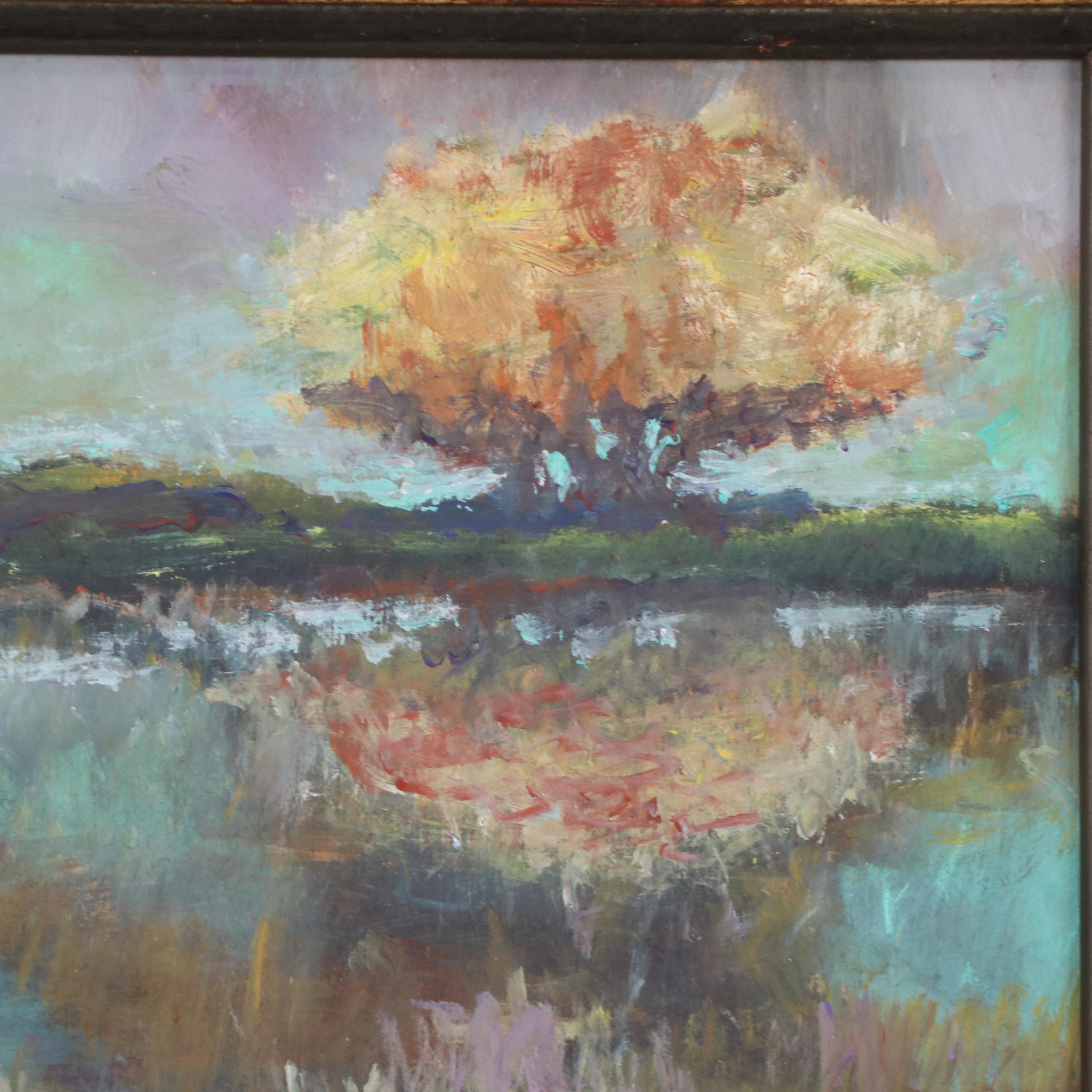 Robert Riddle-Baker Landscape Acrylic Painting "Reflective Harmony ...