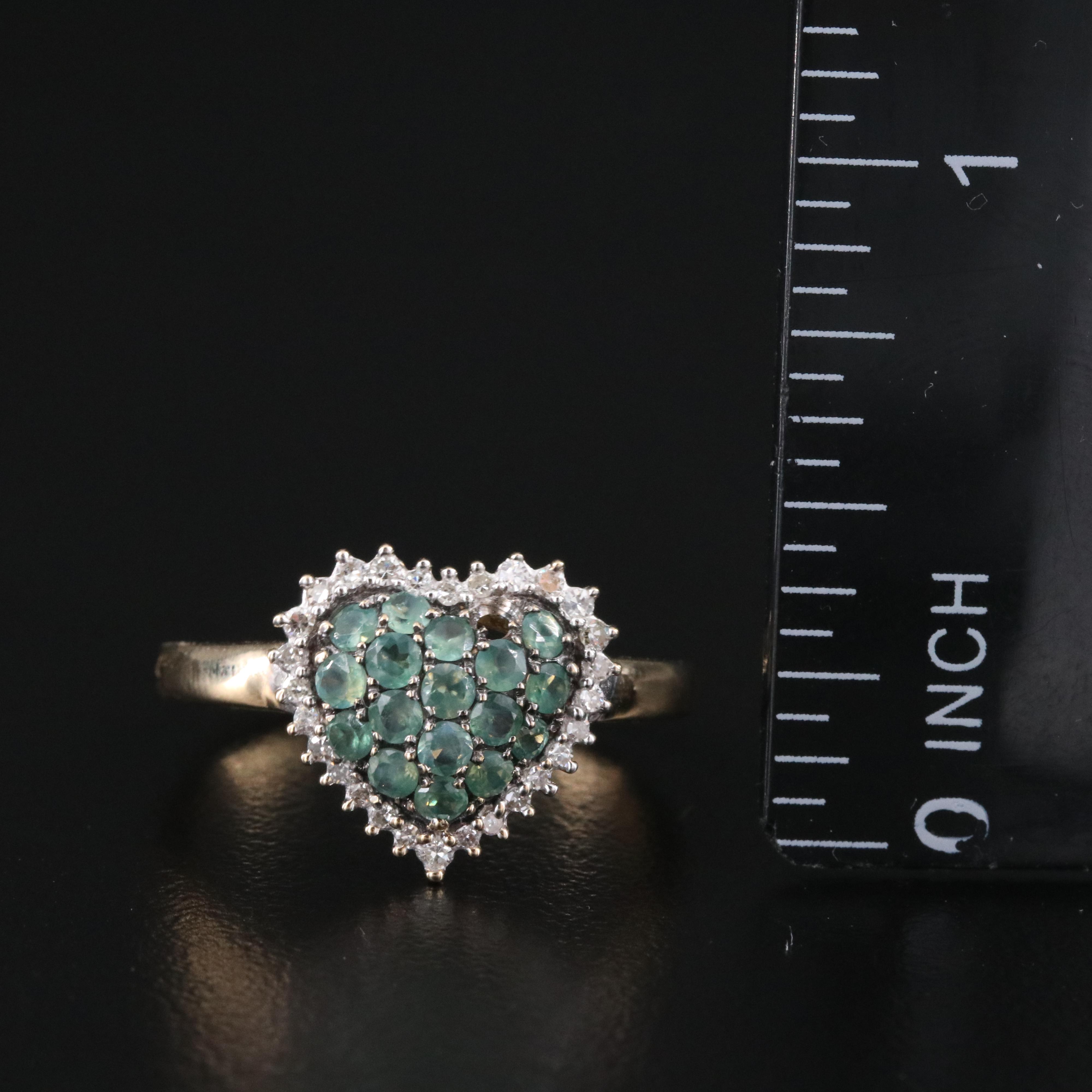 14K Alexandrite and Diamond Heart Ring | EBTH