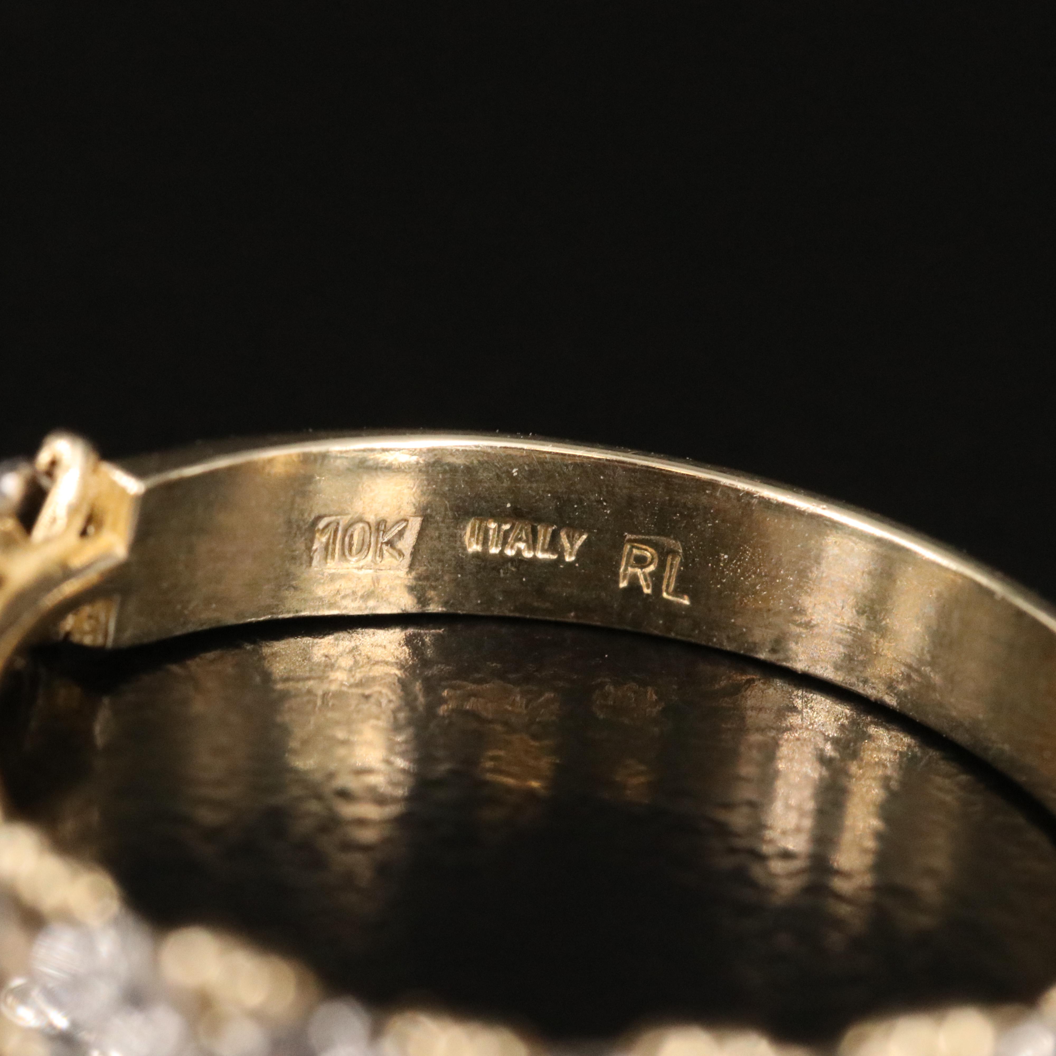 Italian 10K Two-Tone Diamond-Cut Style Band | EBTH