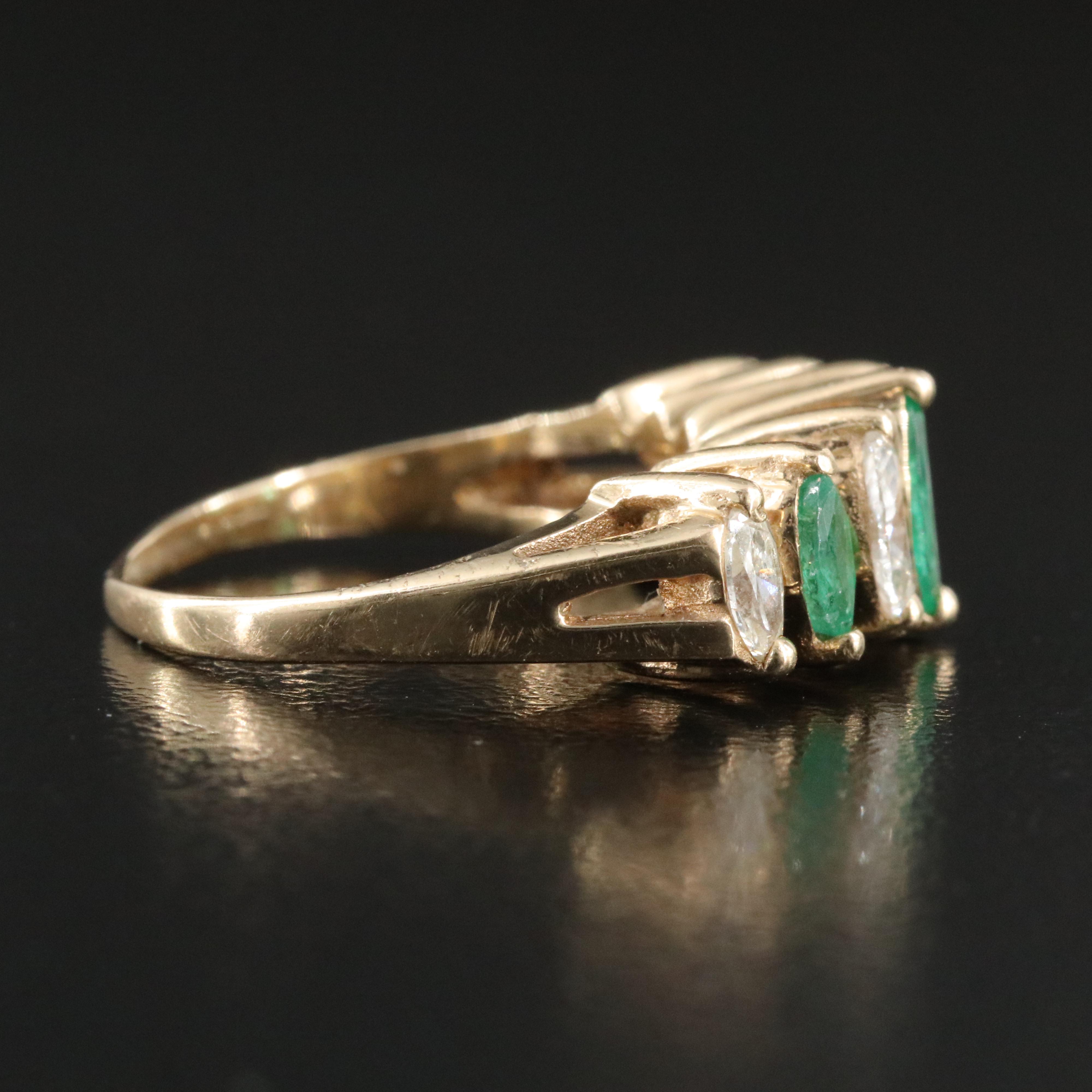 14K Emerald and Diamond Ring | EBTH