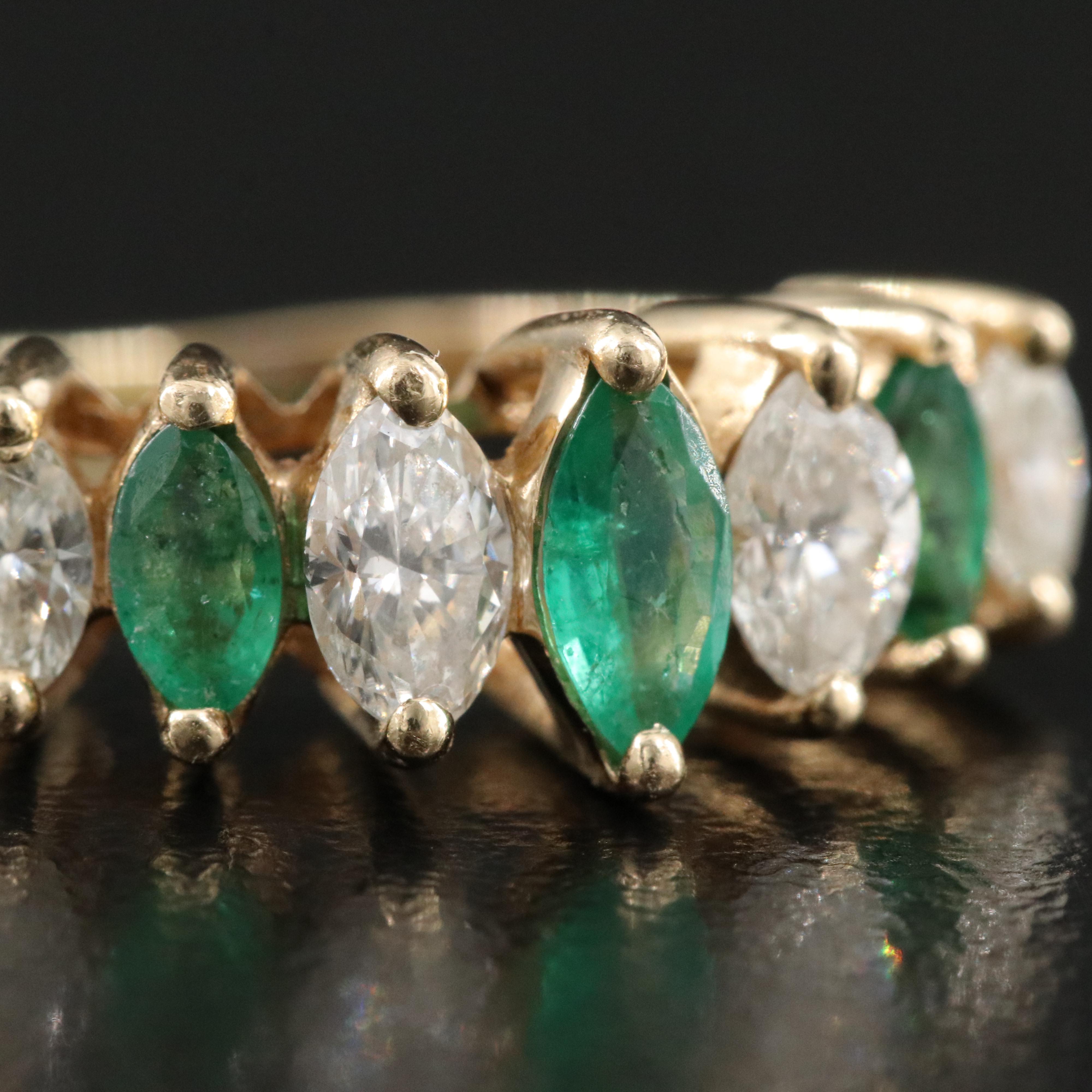 14K Emerald and Diamond Ring | EBTH