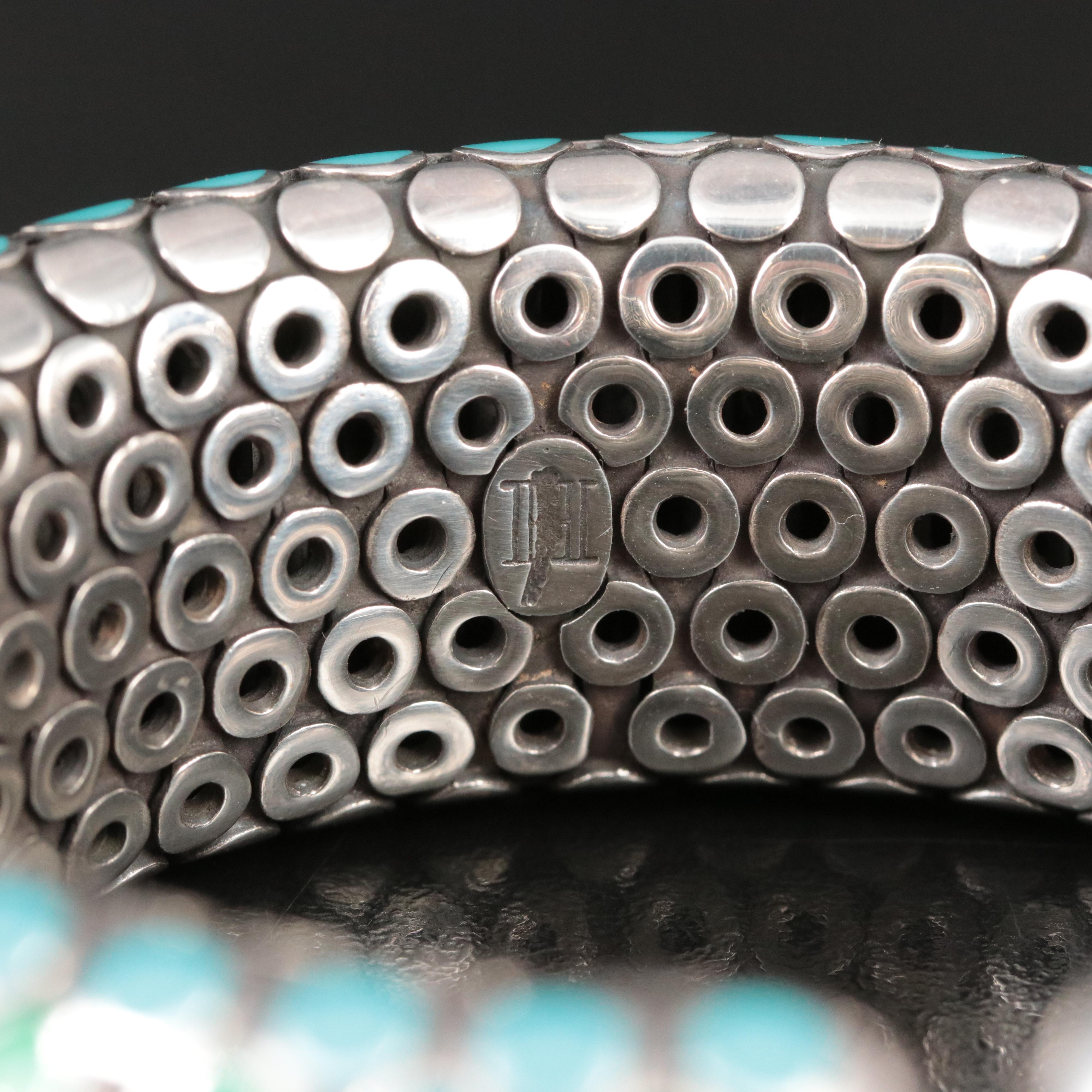 John Hardy Dot Sterling and Enamel Flex Cuff Bracelet | EBTH