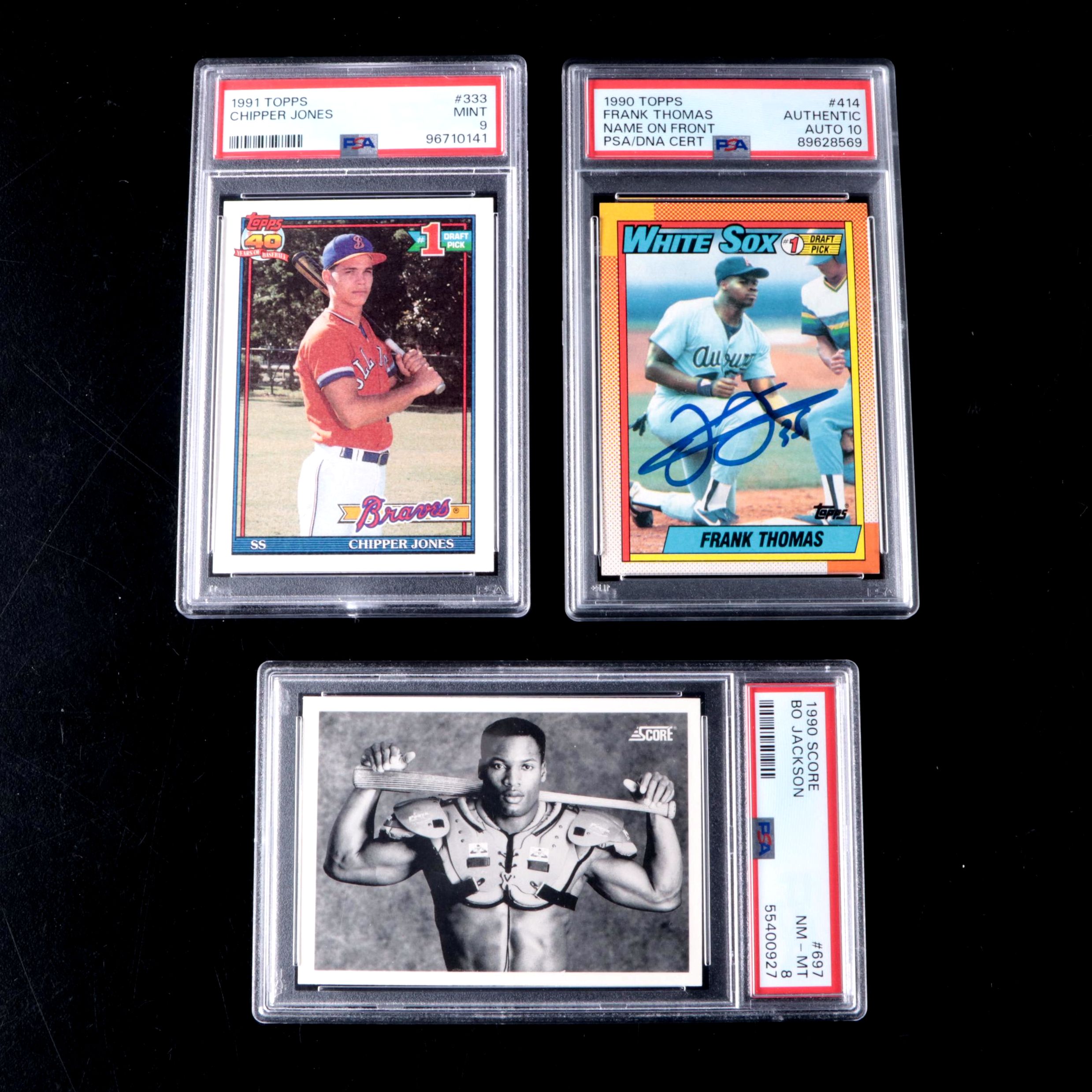 1990 Topps Frank Thomas Signed Rookie Card with Other PSA Graded ...