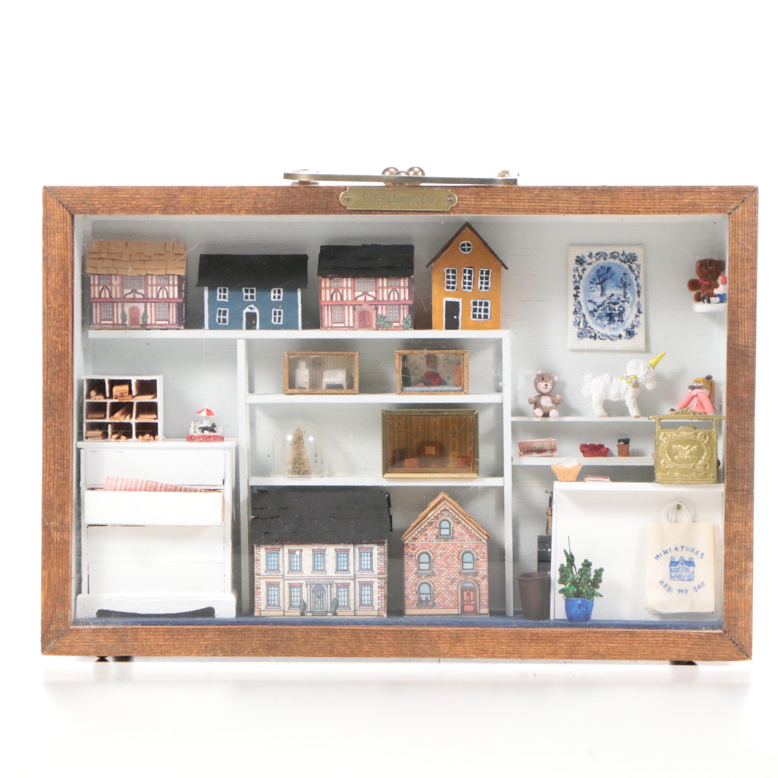 German "Poppenhuizen" Wall Mount Doll House Dioramas | EBTH