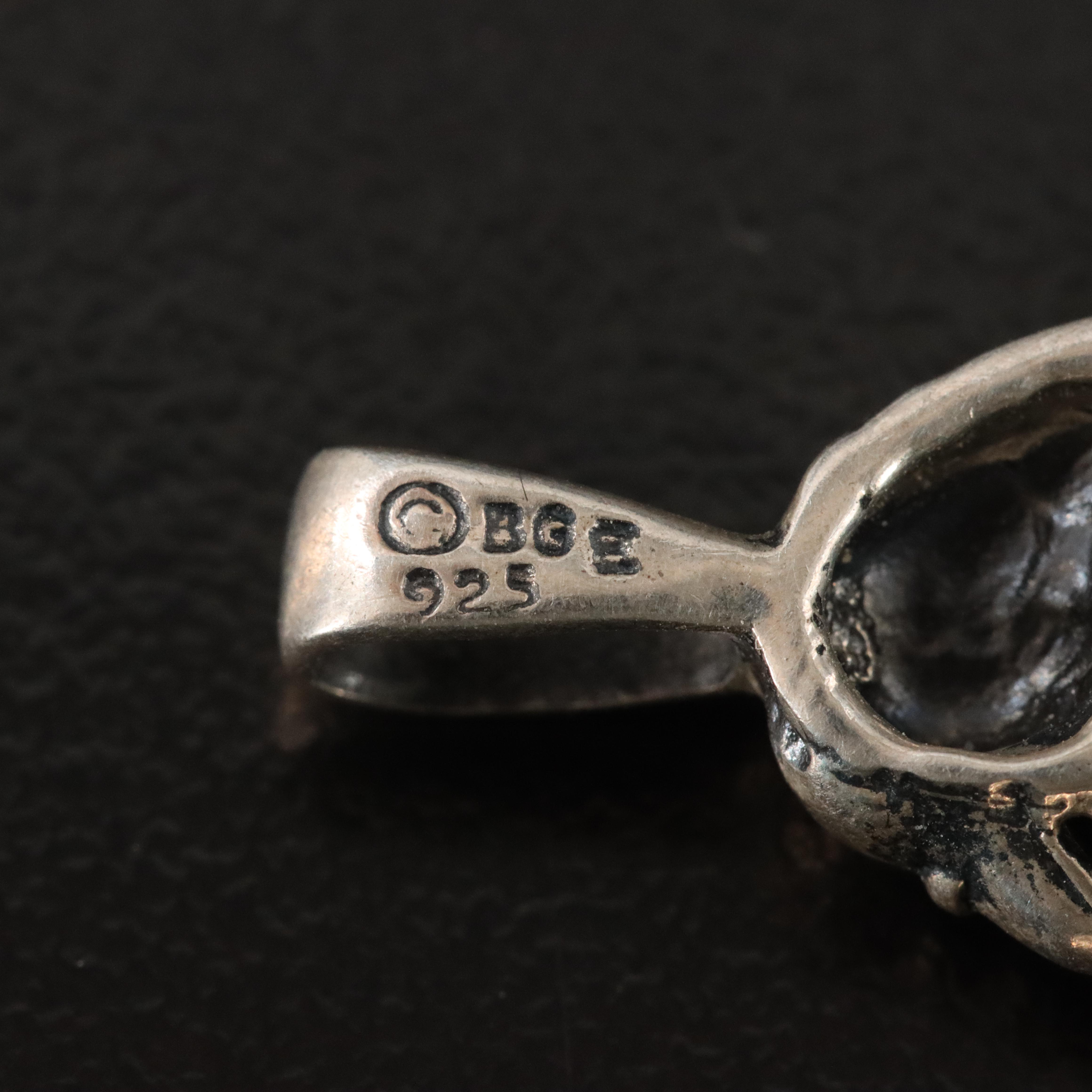 Sterling Biker Pendant with Eagle and "Live to Ride" | EBTH