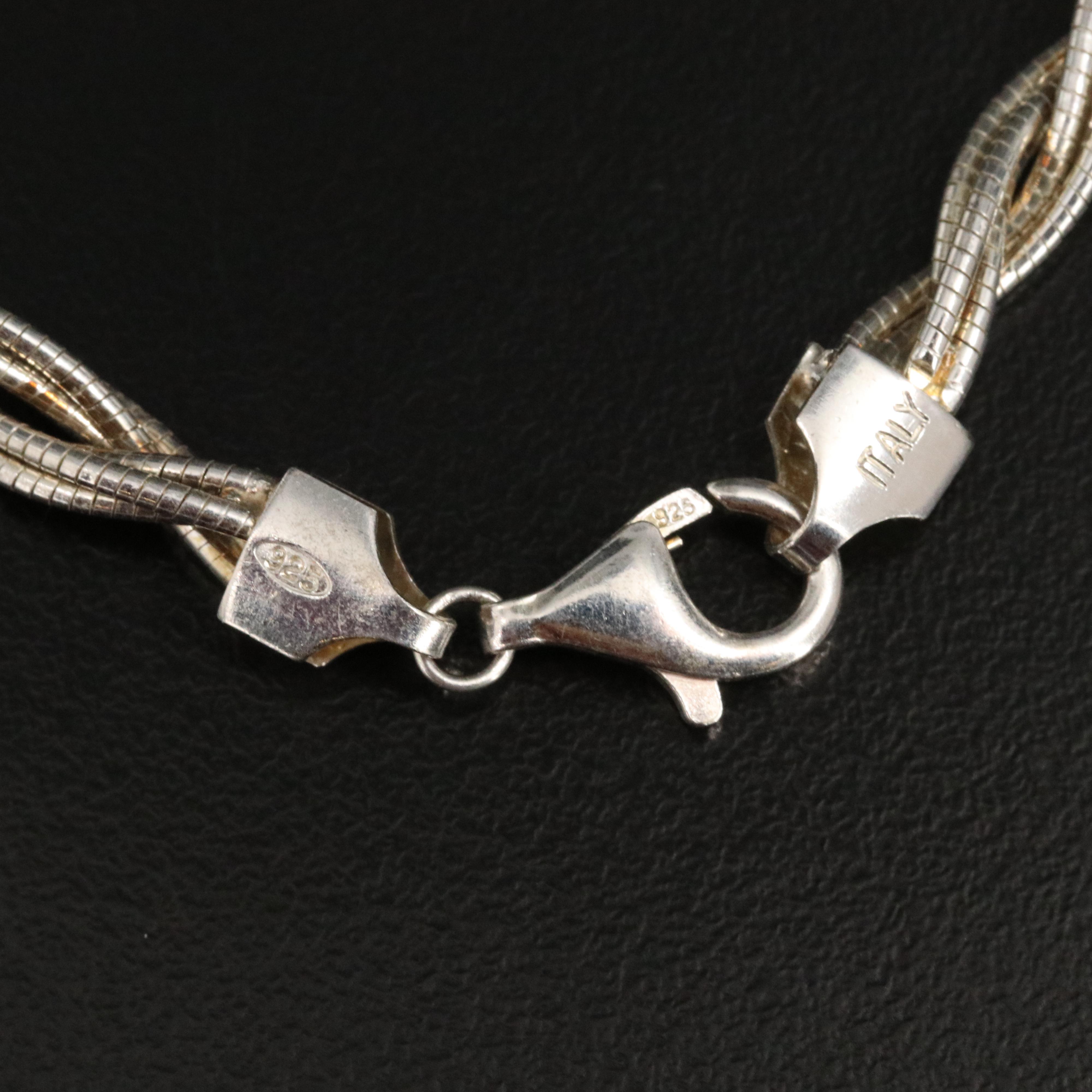 Italian Sterling Braided Snake Chain Necklace | EBTH