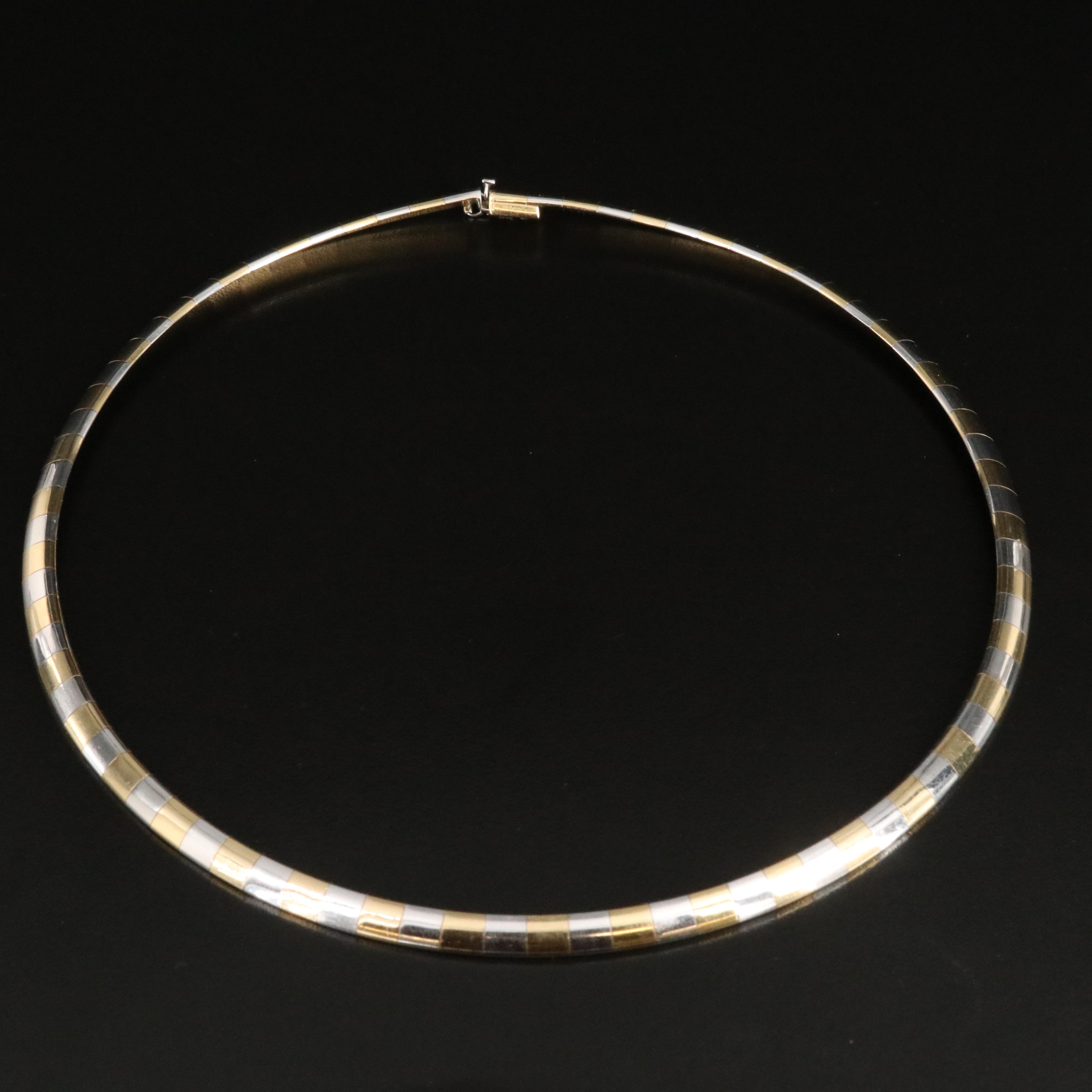 Italian 14K Two-Tone Omega Chain Necklace | EBTH