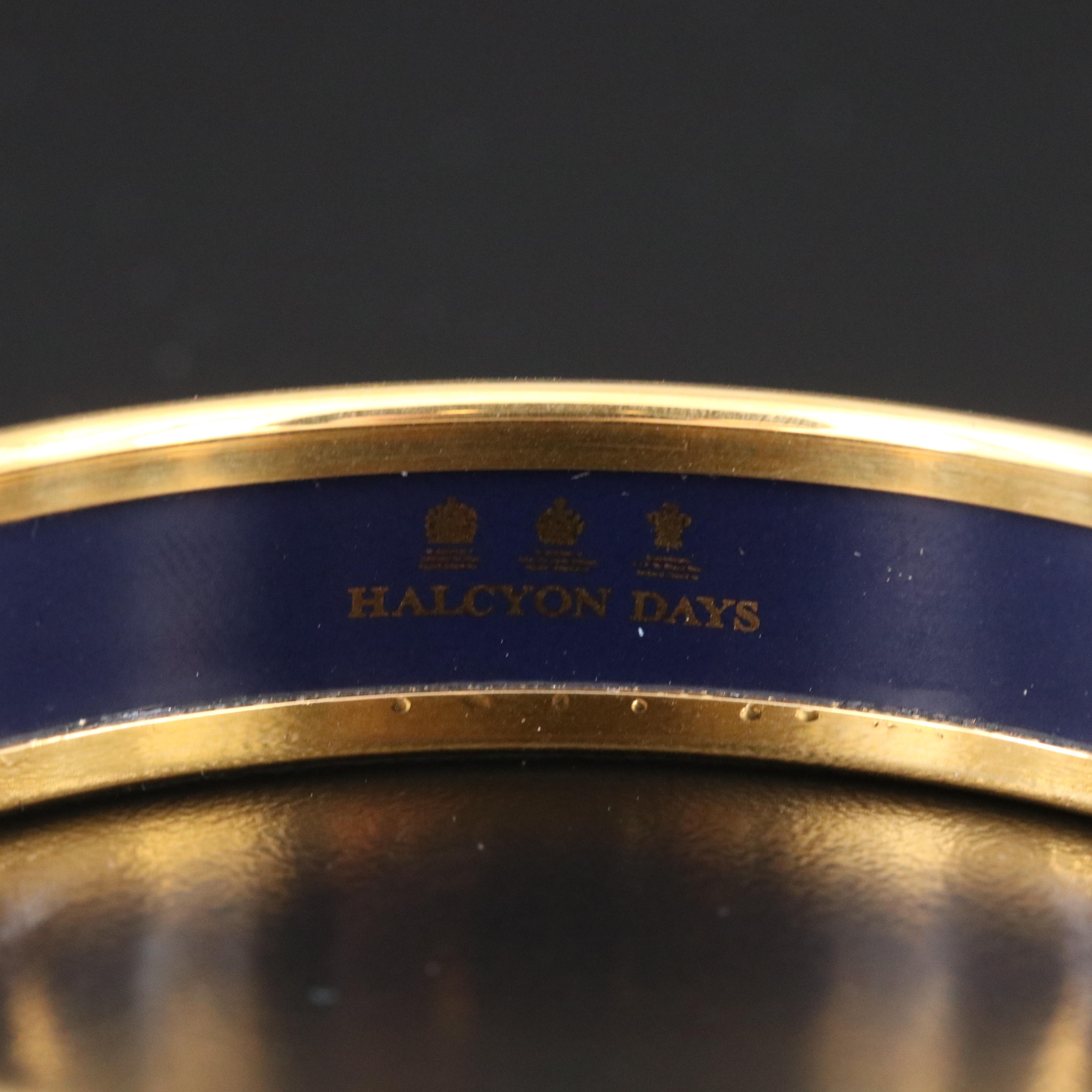 Halcyon Days Enamel Four-Leaf Clover Bangle Bracelet | EBTH