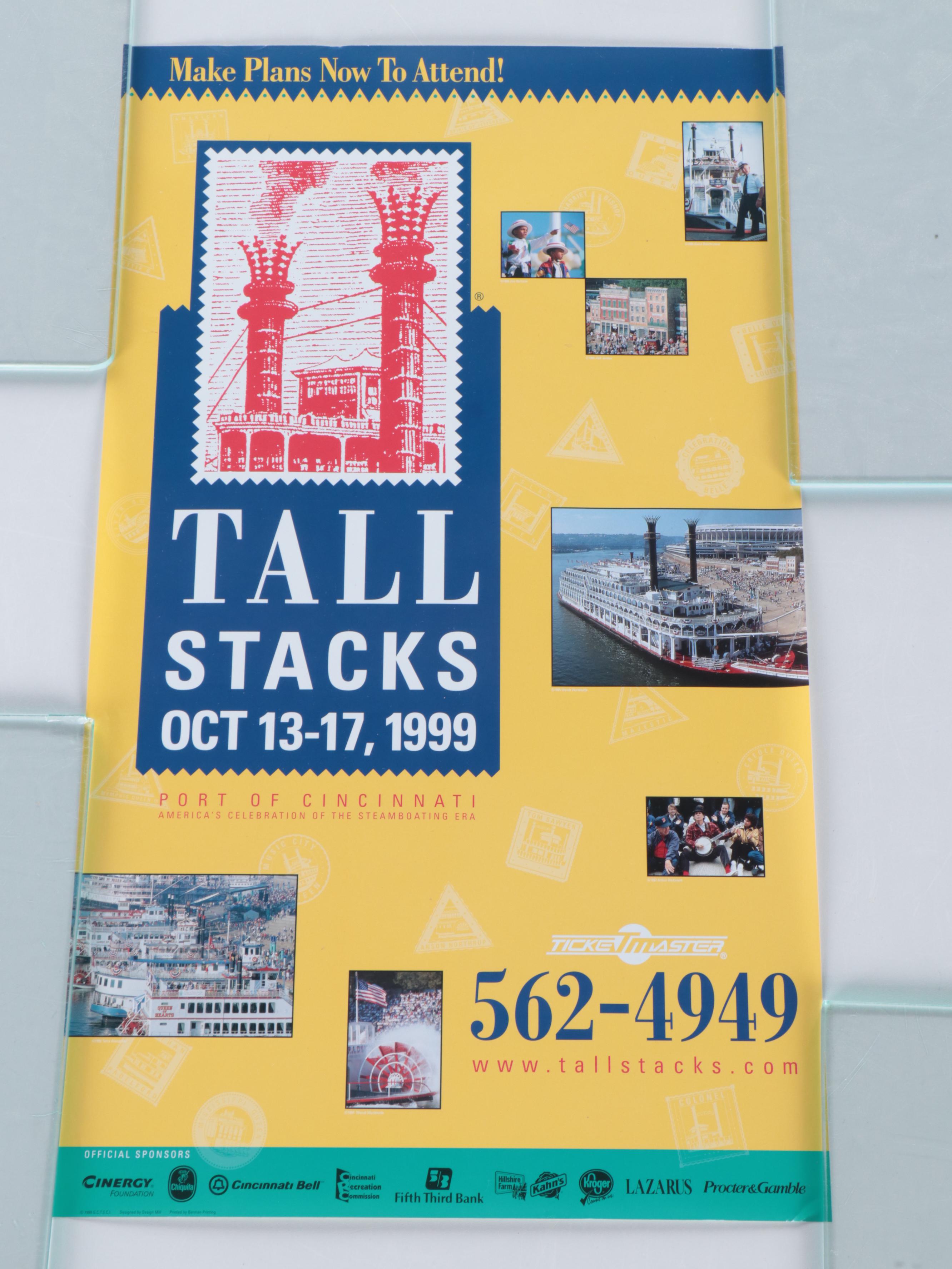 "Riverfest", "Tall Stacks", Cincinnati Posters with More, Late 20th ...