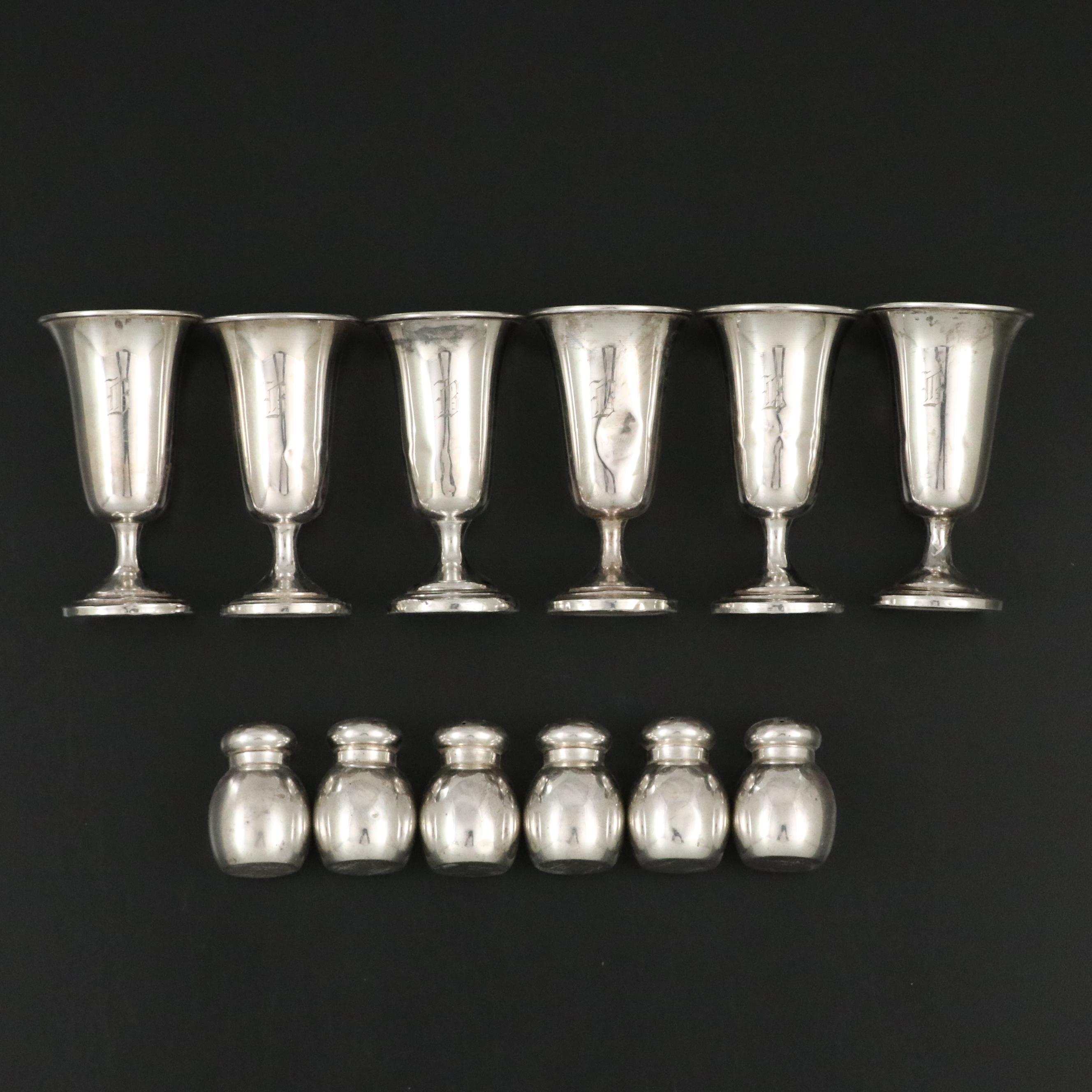 Weighted Sterling Silver Monogrammed Goblets with Other Shakers | EBTH