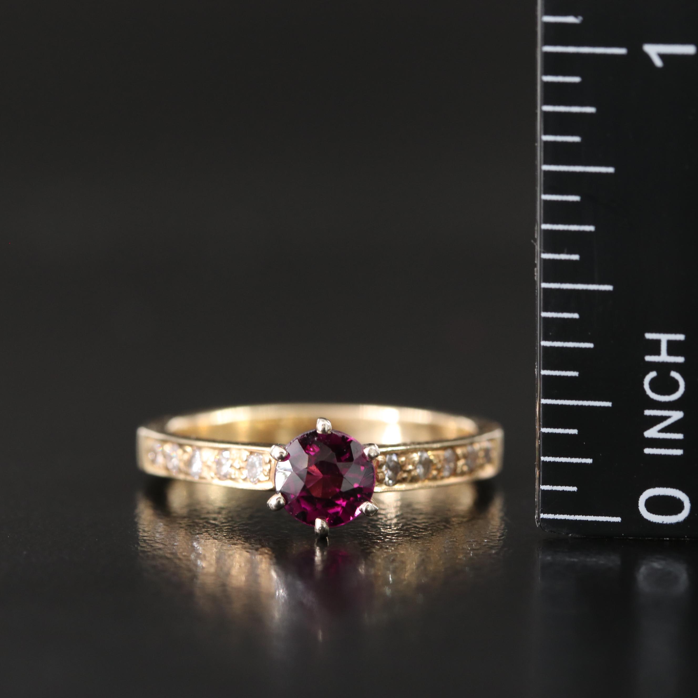 14K Garnet and Diamond Ring | EBTH