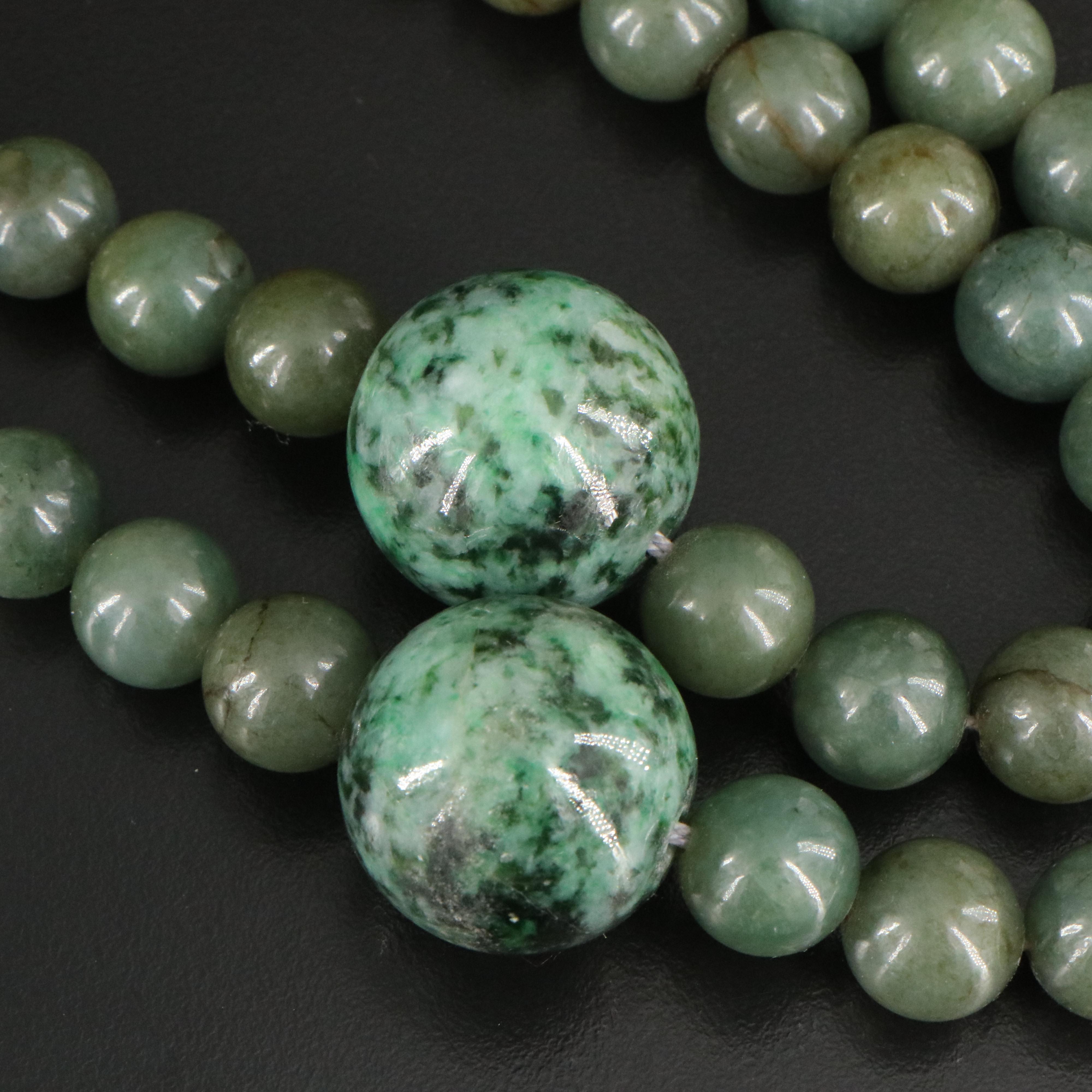 Antique Chinese Jade, Jadeite and Rose Quartz Necklace | EBTH