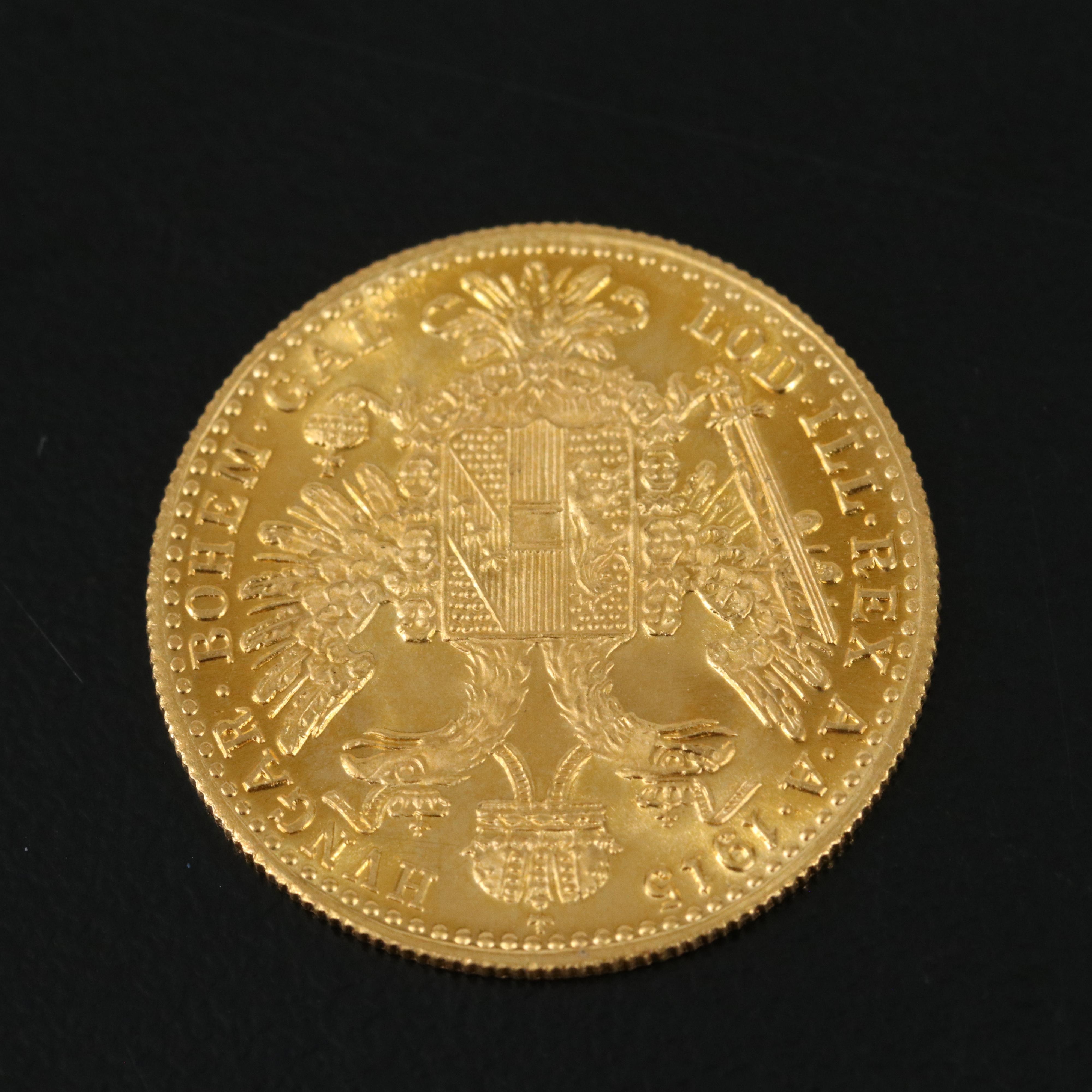 1915 Austrian One Ducat Gold Coin Re-strike | EBTH