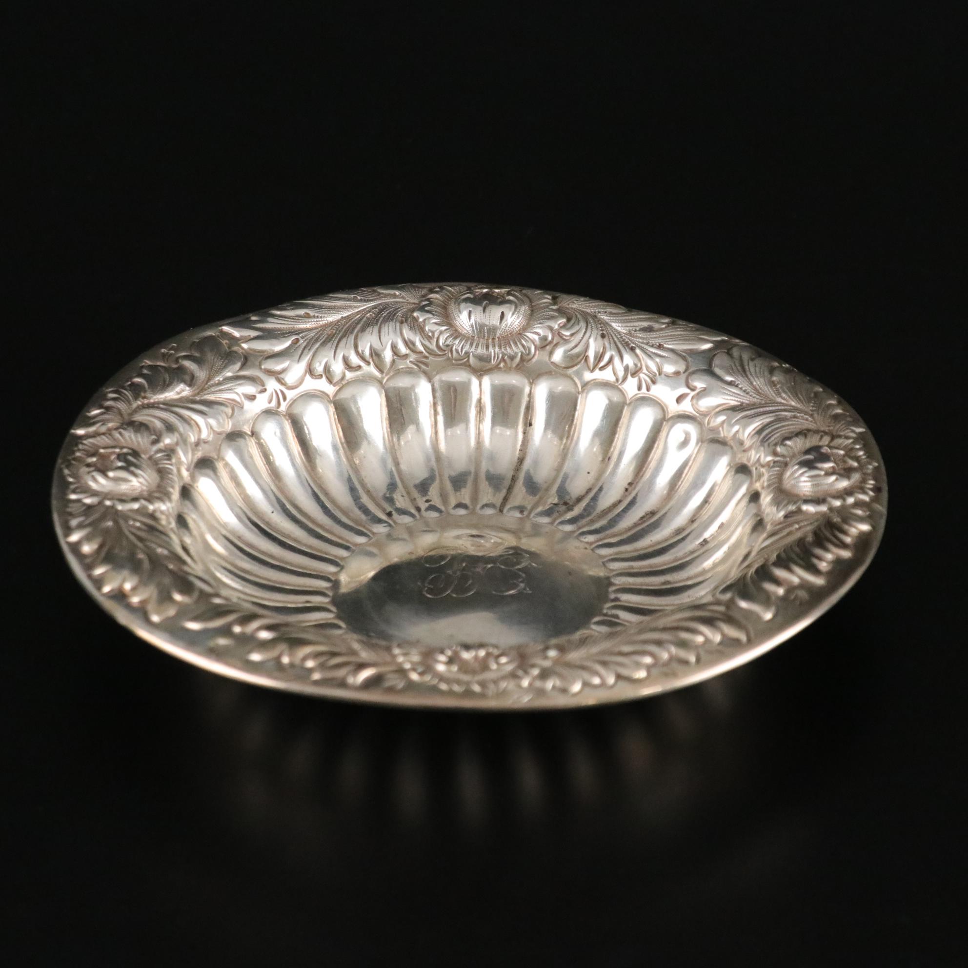 Black, Star & Frost Sterling Silver Chased Repousse Bowl, Early 20th ...