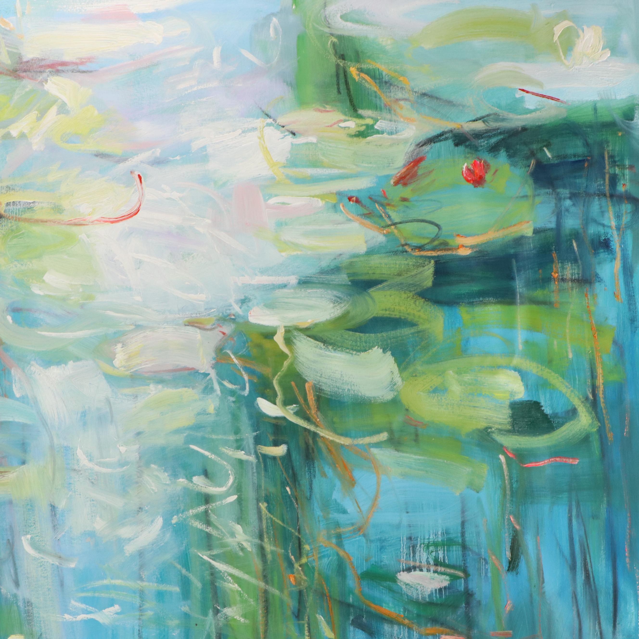 Ziti Stylized Pond Landscape Oil Painting, 21st Century | EBTH