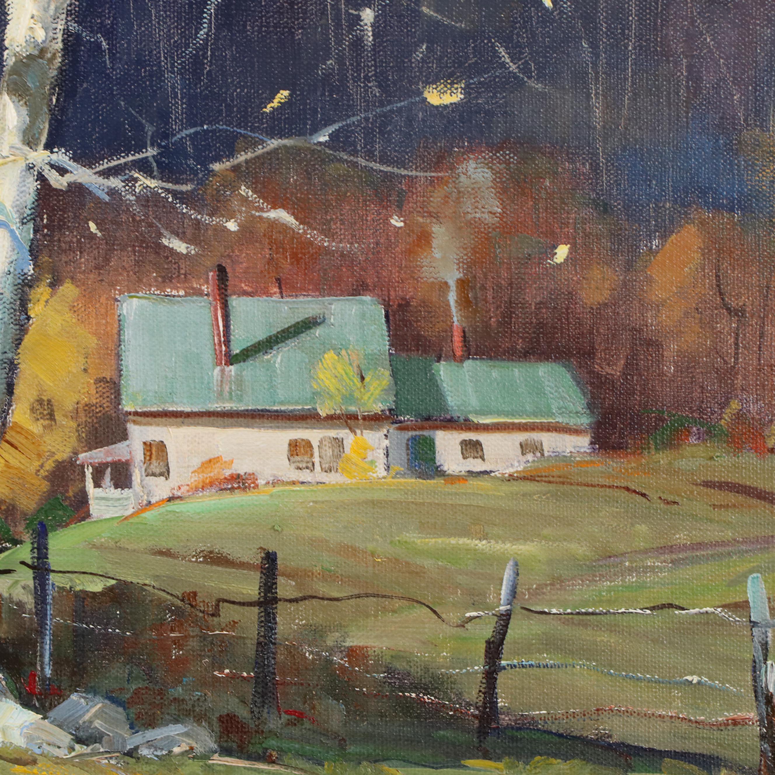 Otis Cook Alpine Rural Landscape Oil Painting, Circa 1965 | EBTH