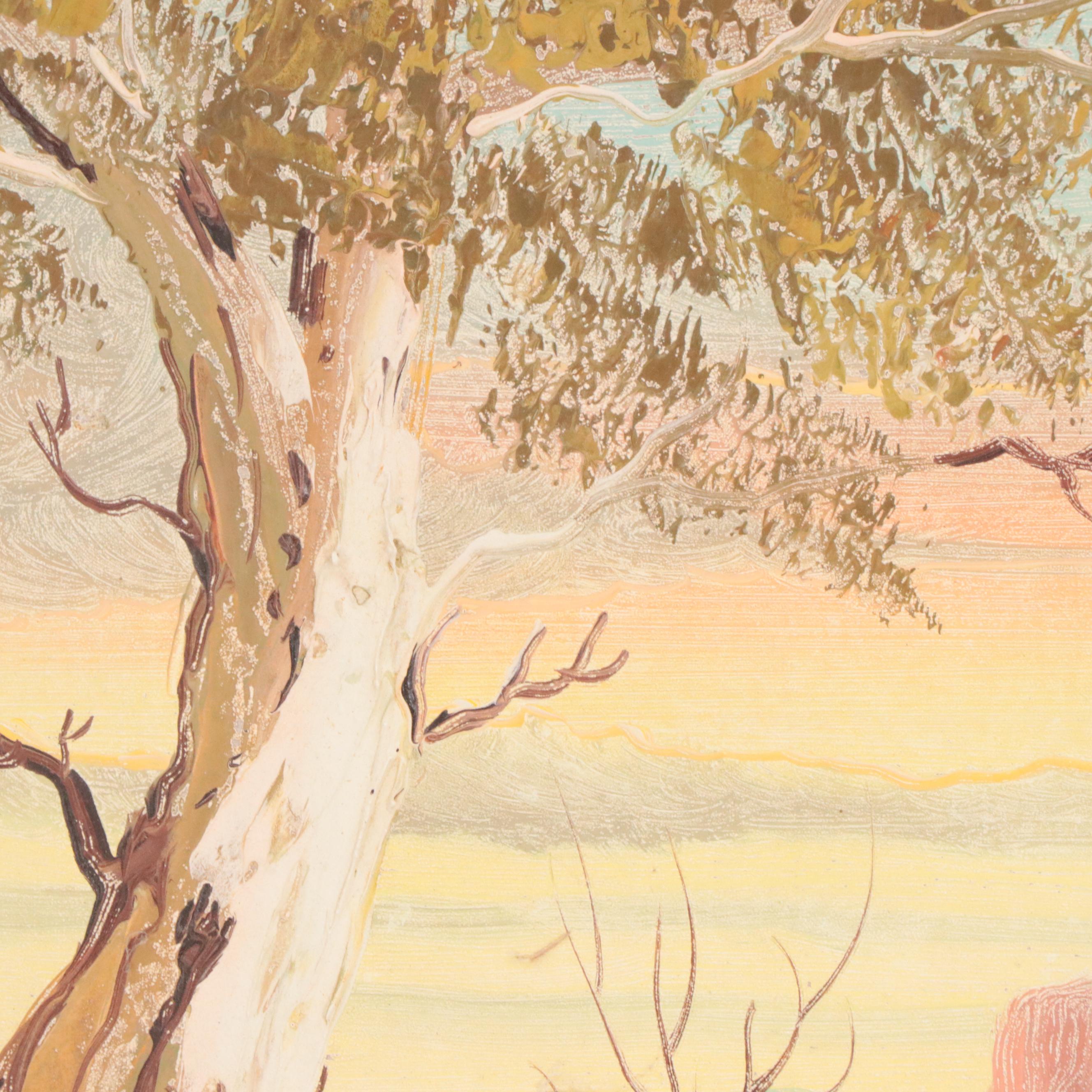 Henk Guth Oil Painting of Central Australian Landscape | Everything But ...