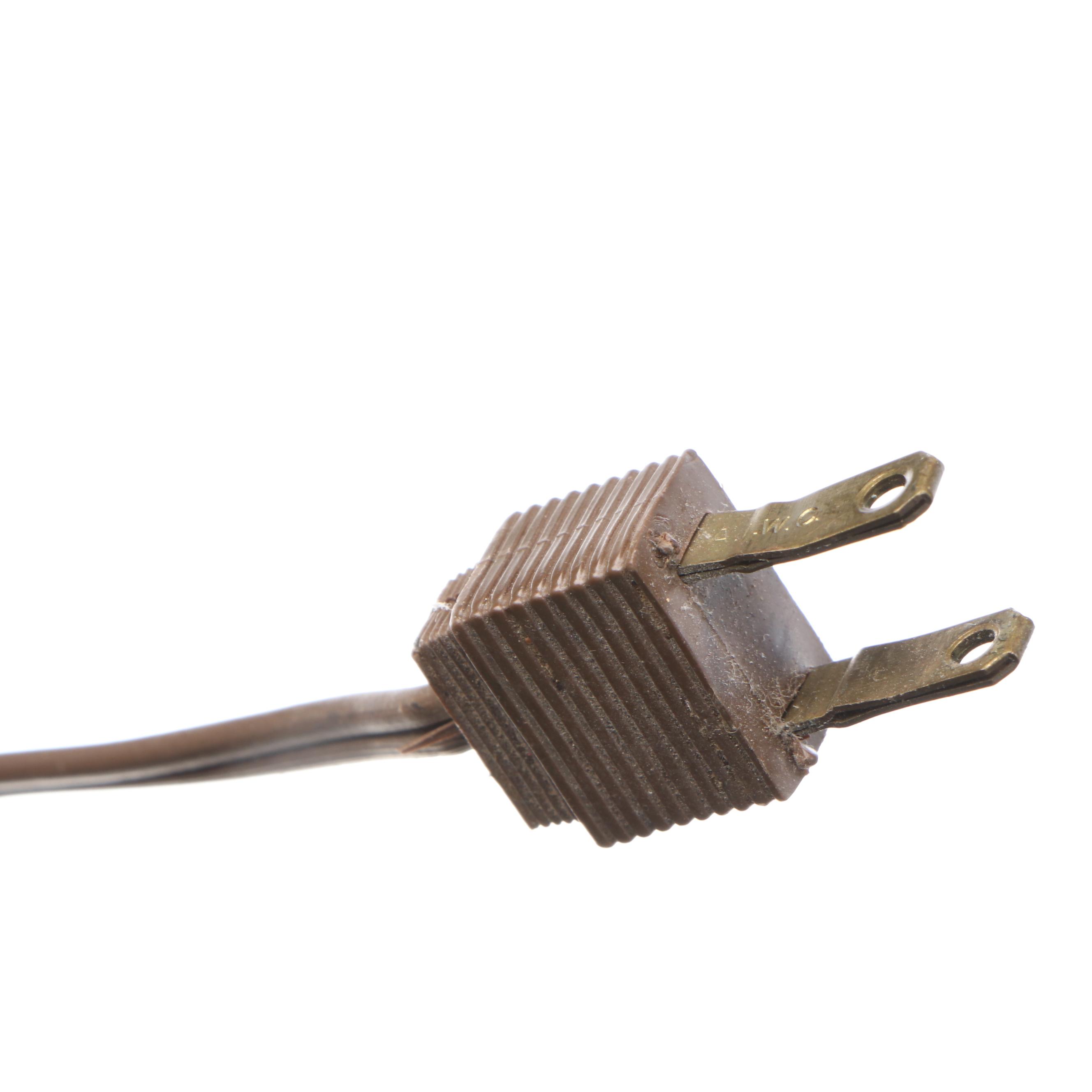 Frederick Cooper Barley Twist Oak Floor Lamp with Brass Dual Socket ...