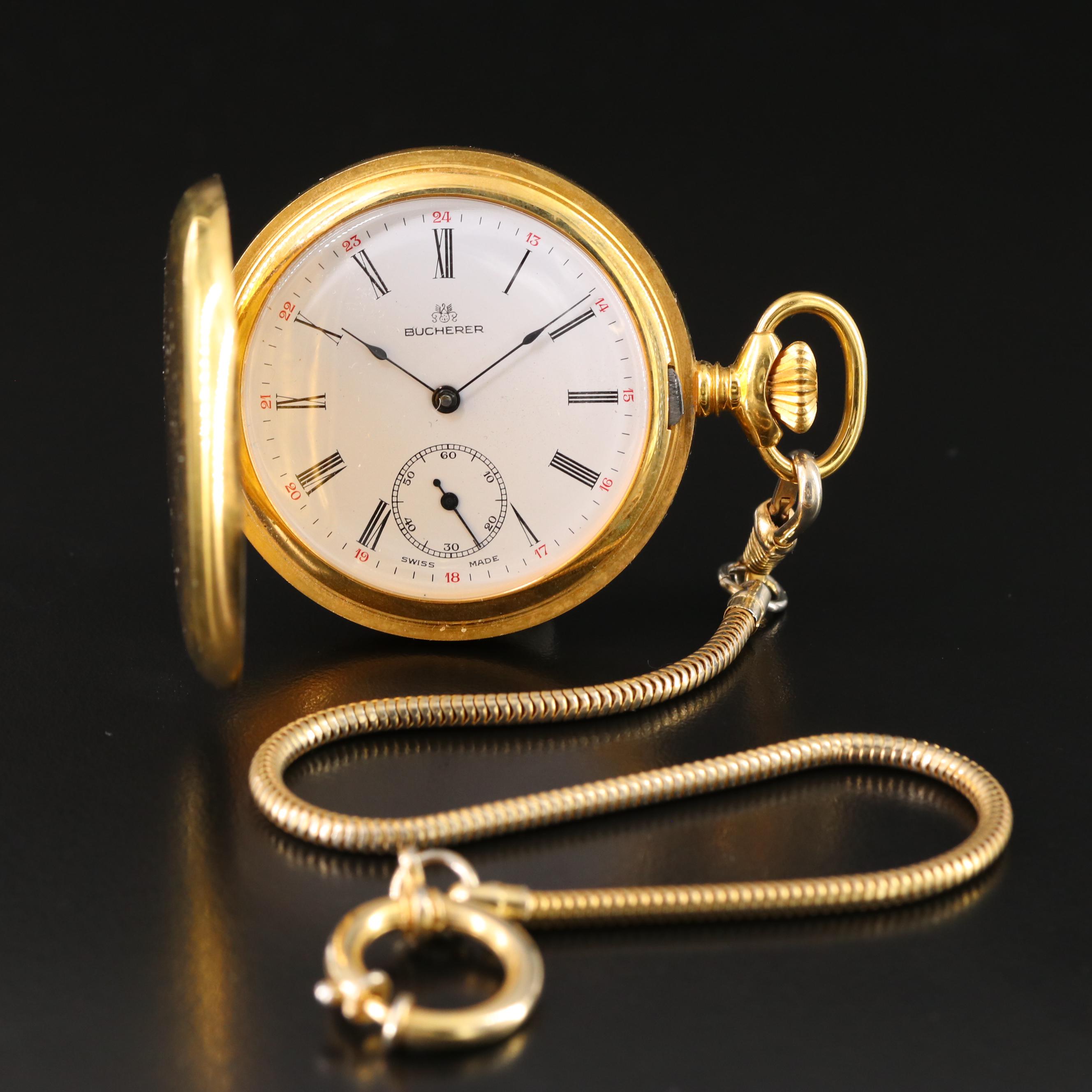 Bucherer Manual Wind Hunting Case Pocket Watch | EBTH