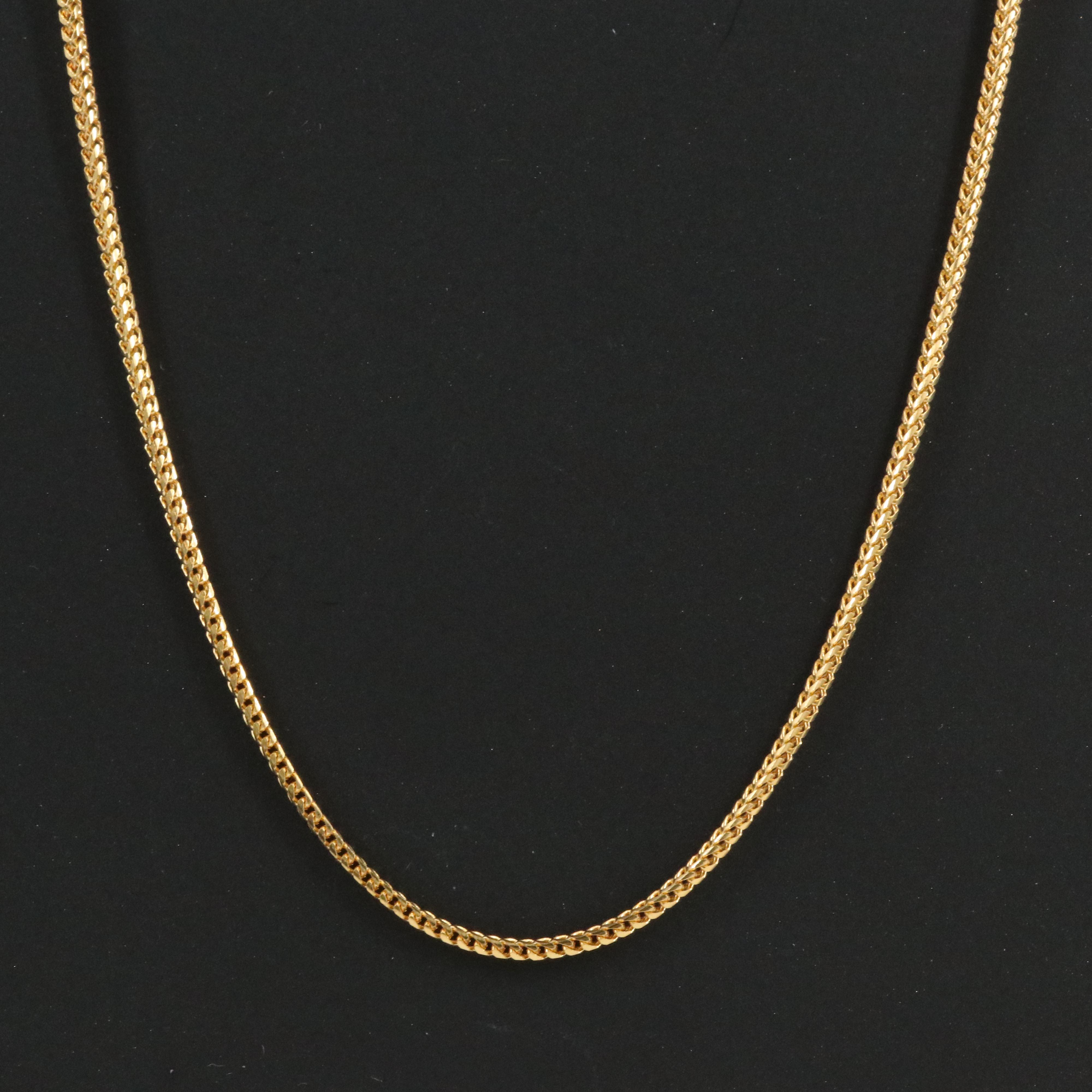Italian 18K Square Curb Chain Necklace | EBTH