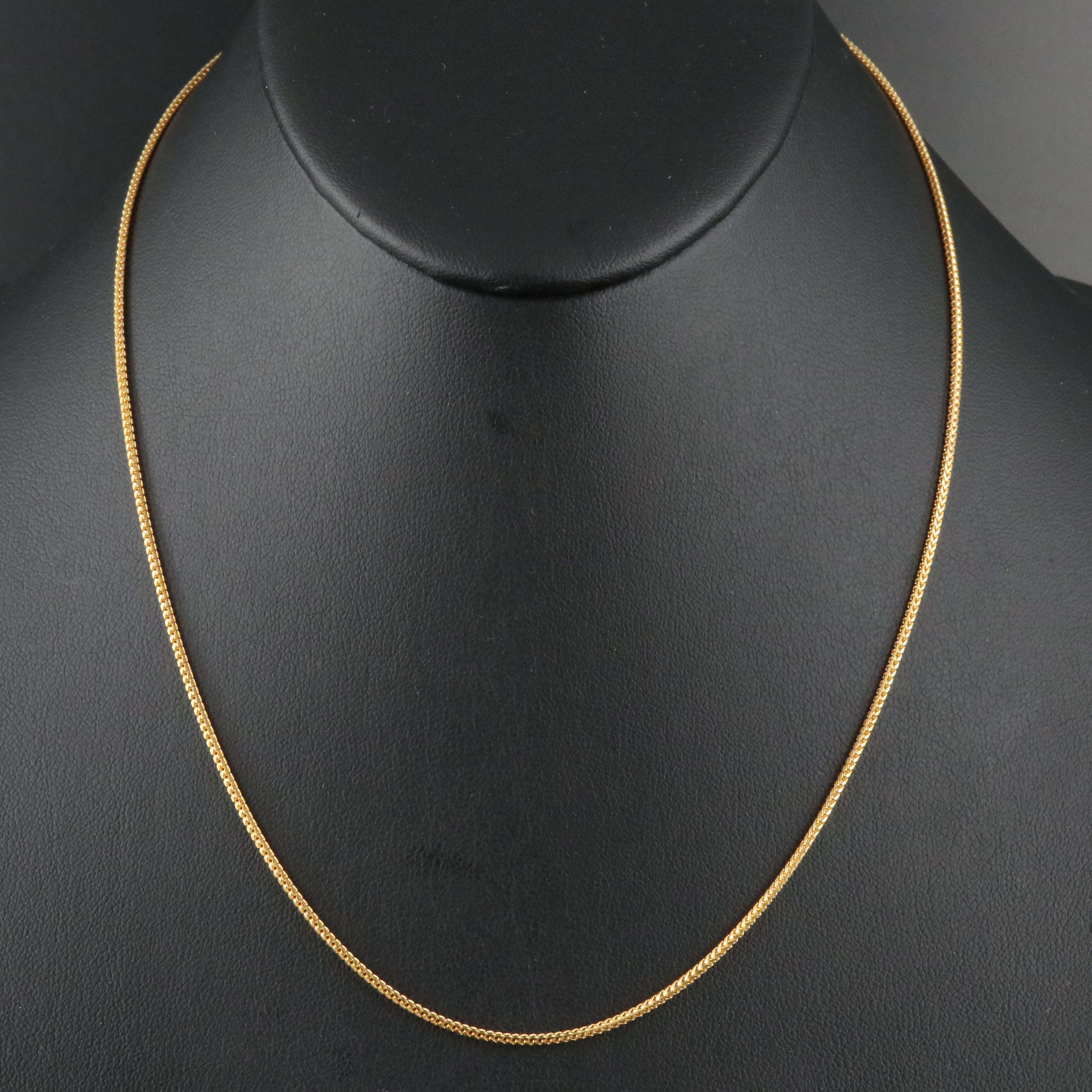 Italian 18K Square Curb Chain Necklace | EBTH
