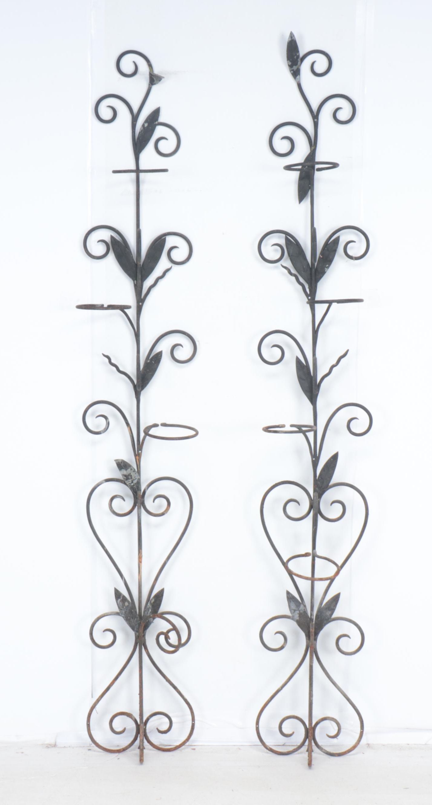 Pair of Wrought Iron Vertical Plant Stands | EBTH