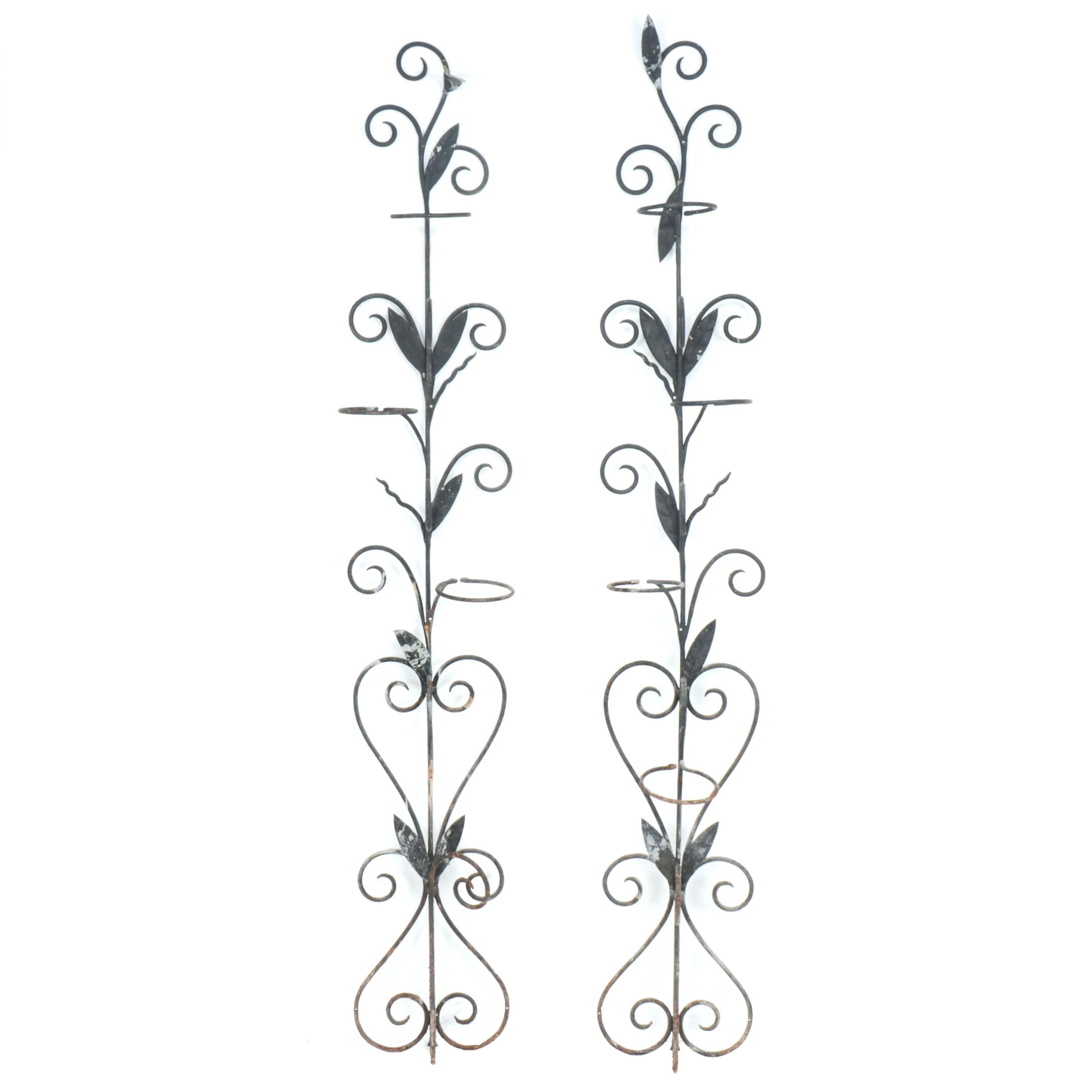 Pair of Wrought Iron Vertical Plant Stands | EBTH